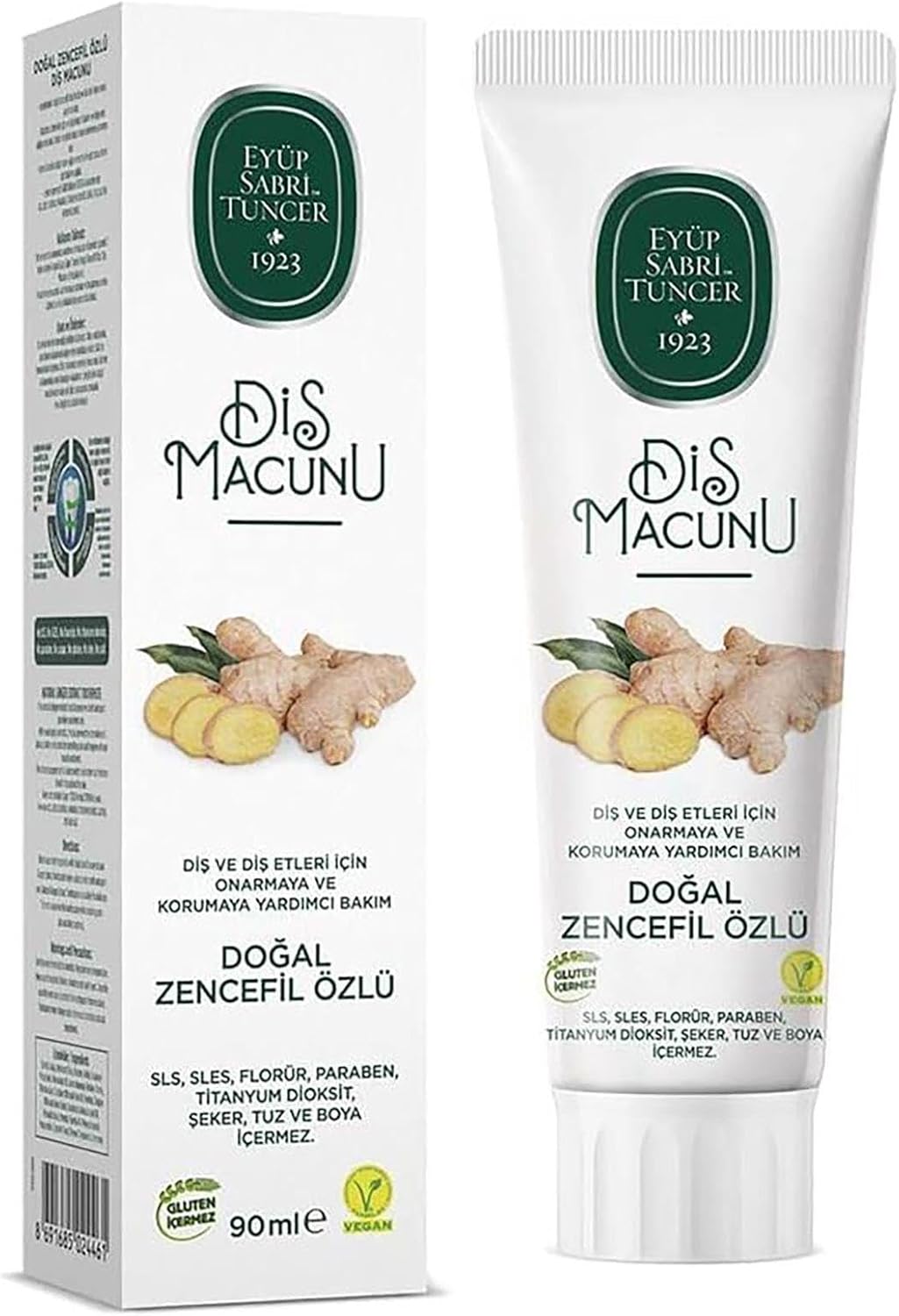 EYÜP SABRİ TUNCER Doğal Zencefil Özlü Diş Macunu, 90ml : Amazon.com.tr ...
