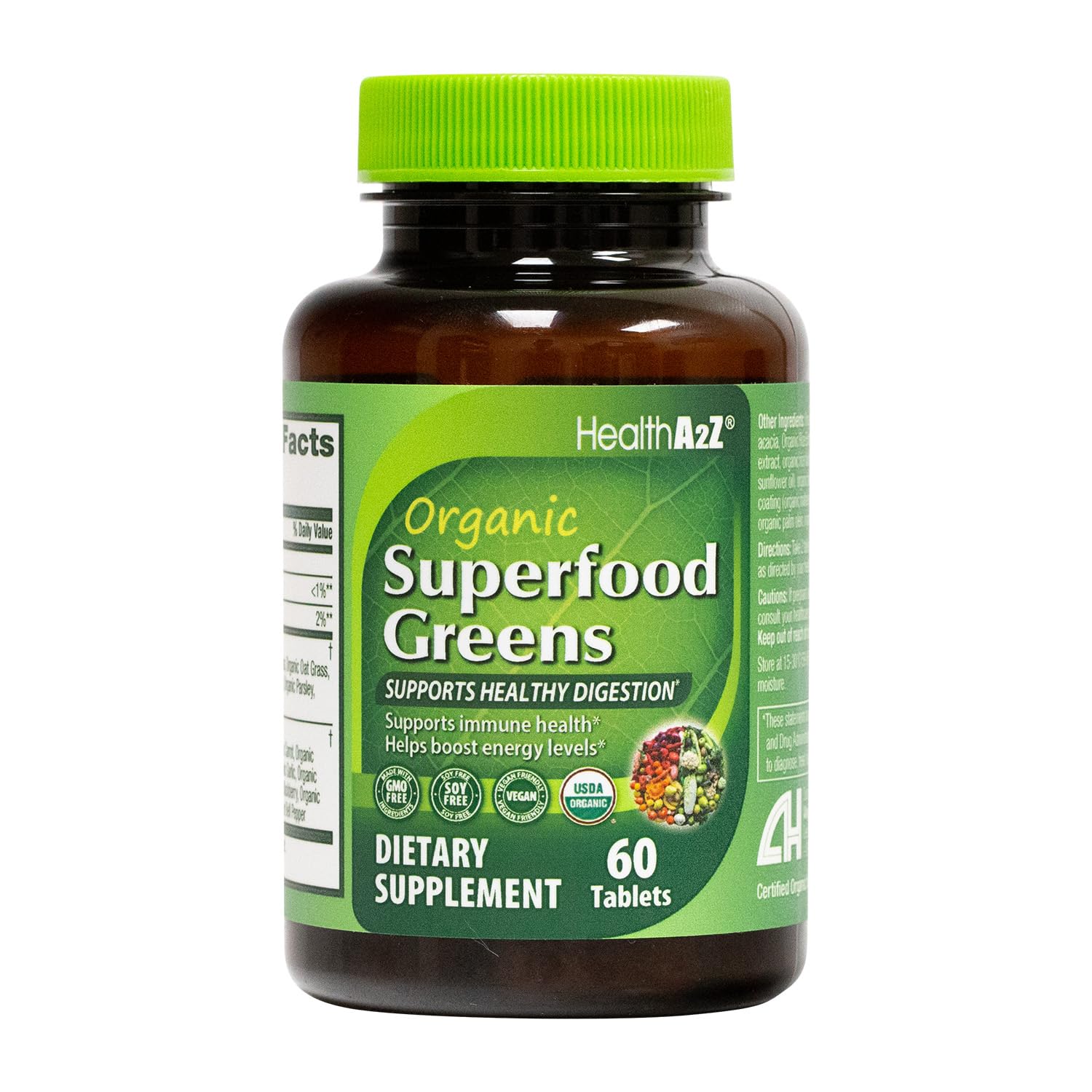Amazon.com: HealthA2Z® Organic Superfood Greens | 60 Tablets | Greens ...