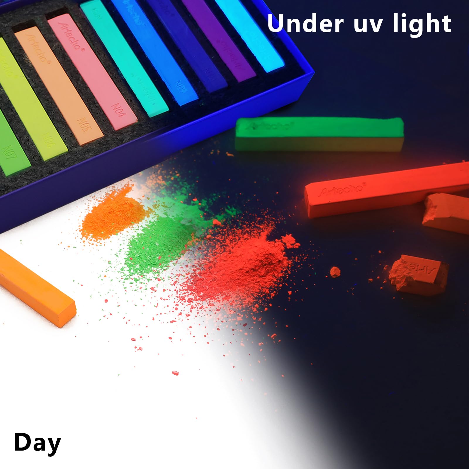 Snapklik.com : 12pcs Neon Soft Pastels, Square Chalk For Drawing ...