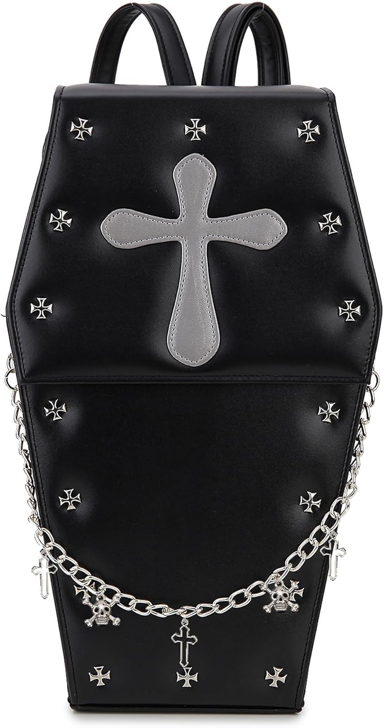 Amazon.com: fancybag Gothic Coffin Shaped Punk Women Backpack with ...