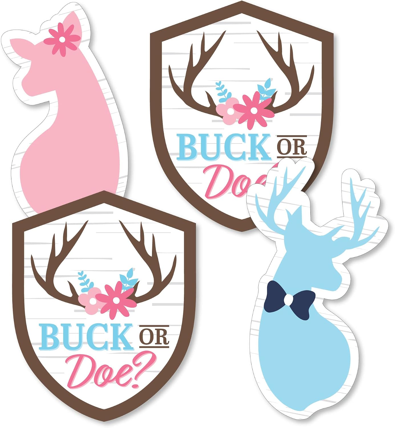 Amazon.com: Big Dot of Happiness Buck or Doe - Badge, Buck, and Doe ...
