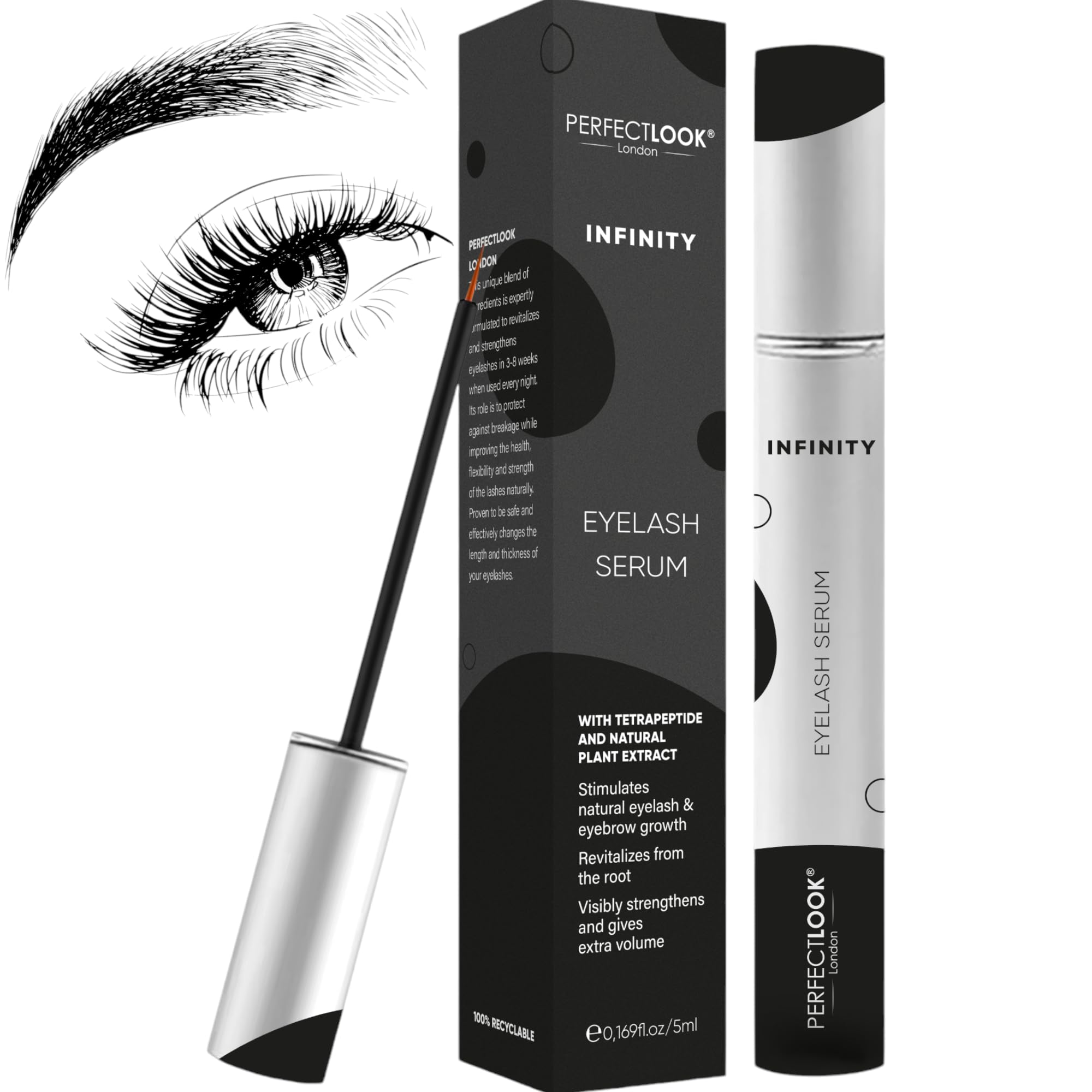 Perfect Look London Organic Eyelash Serum INFINITY Experience Rapid ...