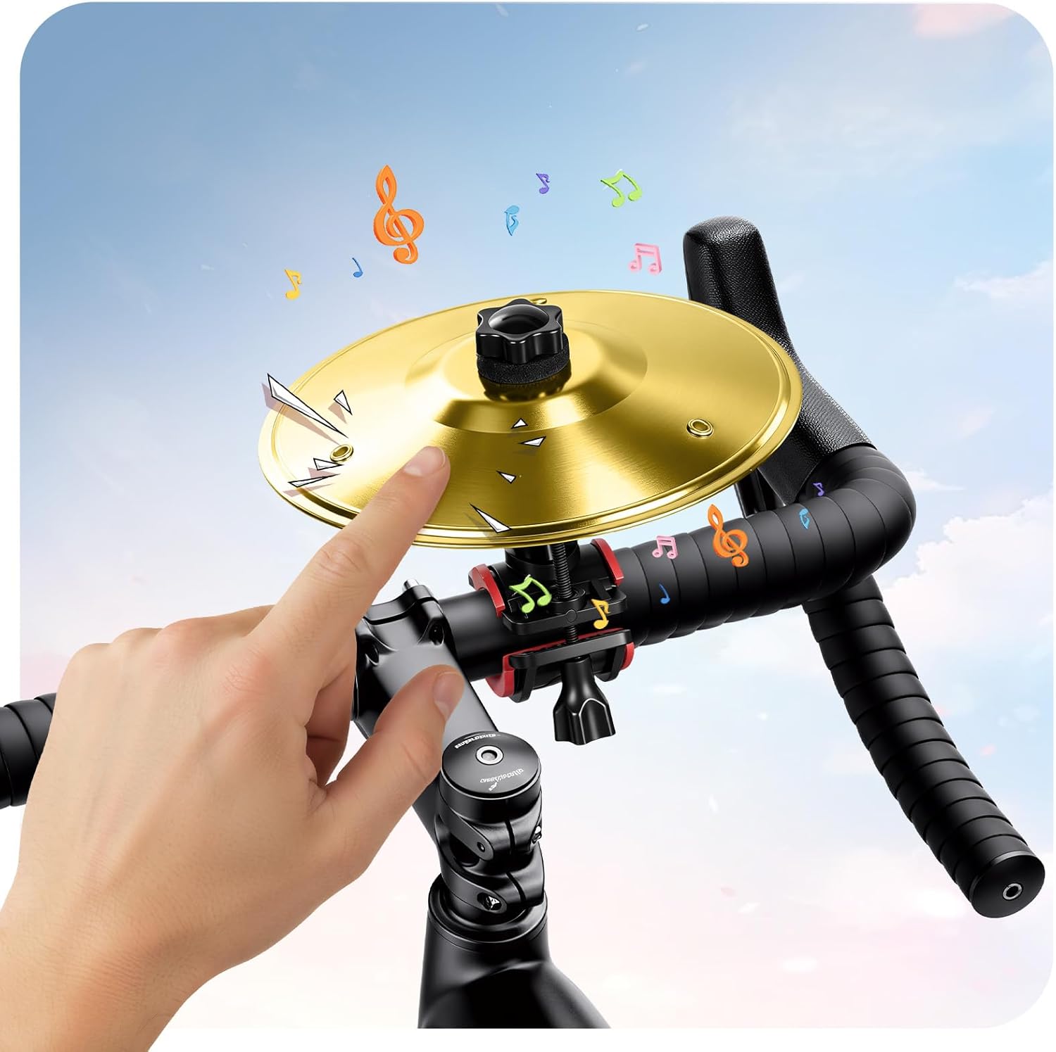 Amazon.com: Mini Rotating Bike Cymbal, 360° Adjustable Cymbal with Handlebar Clamp, Fits 0.5–1 ...
