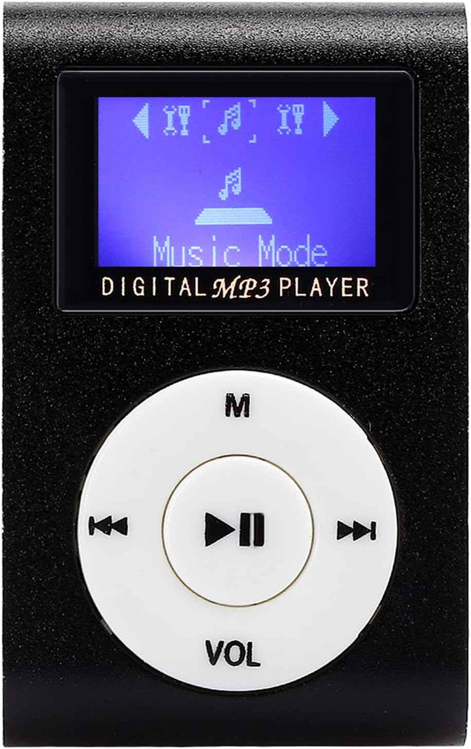 0.8-inch Mini Portable MP3 Music Player with Metal Clip, LCD Screen and ...