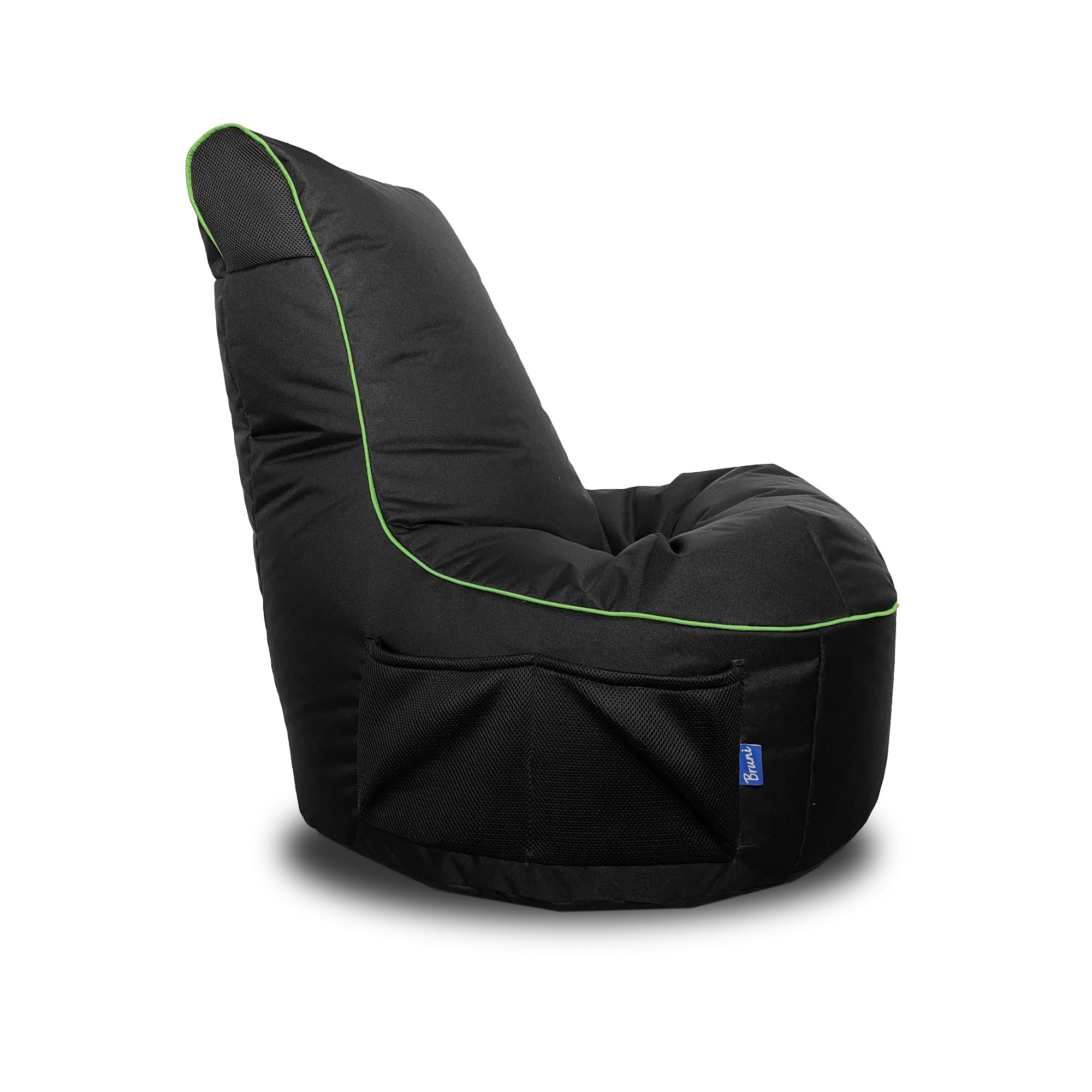 Bruni Cockpit – schwarzer Gaming-Sitzsack zum Zocken mit Lehne und Fach ...