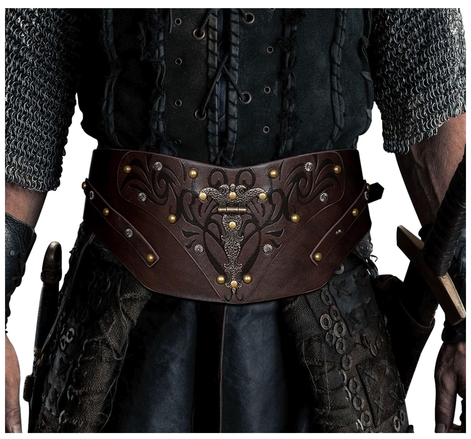 Amazon.com: L'VOW Viking Wide Waist Belt Nordic Waist Armor Barbarian ...