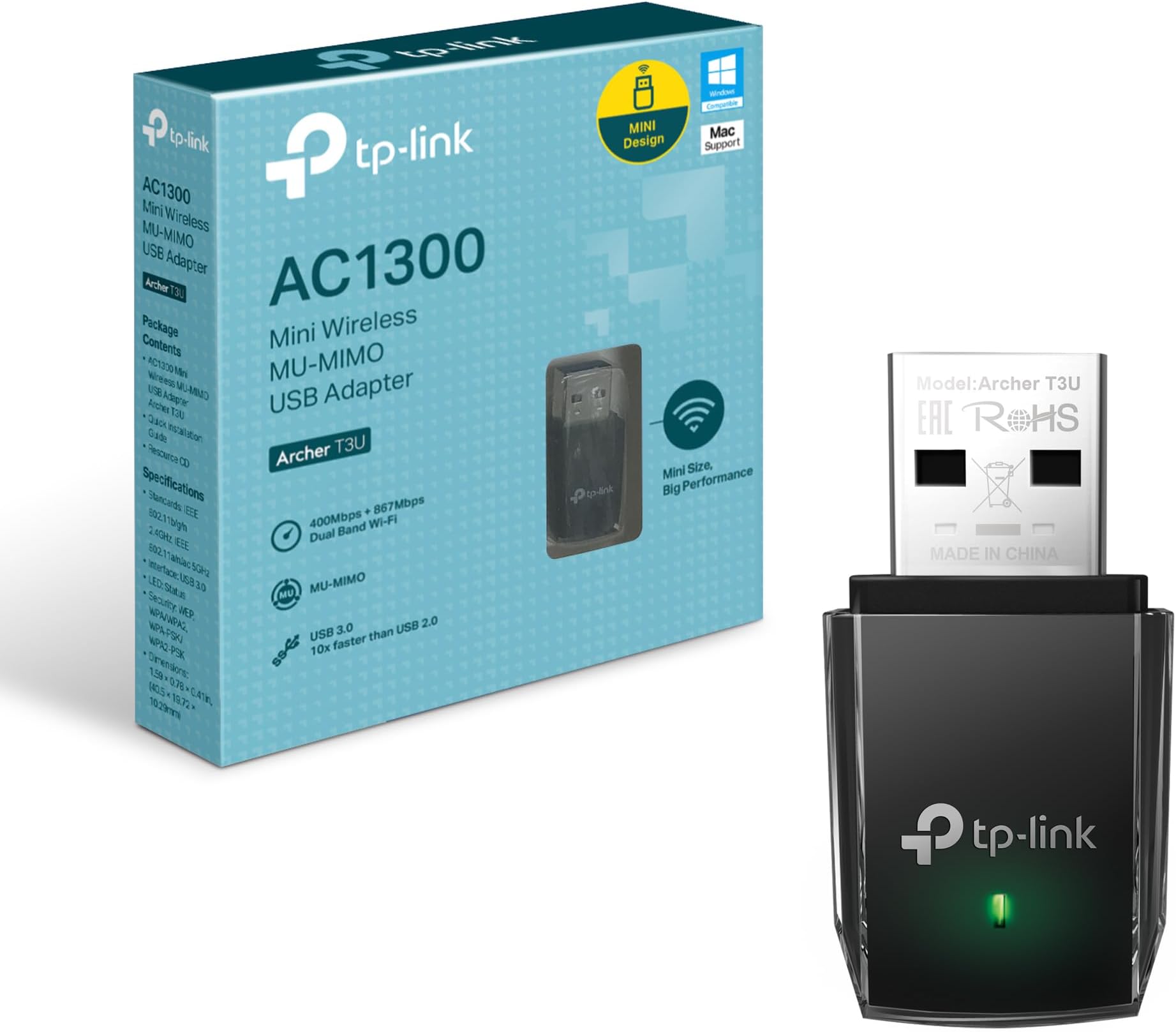 TP-Link Archer T3U AC1300 USB WLAN Stick Adapter (bis zu 867 Mbit/s auf ...