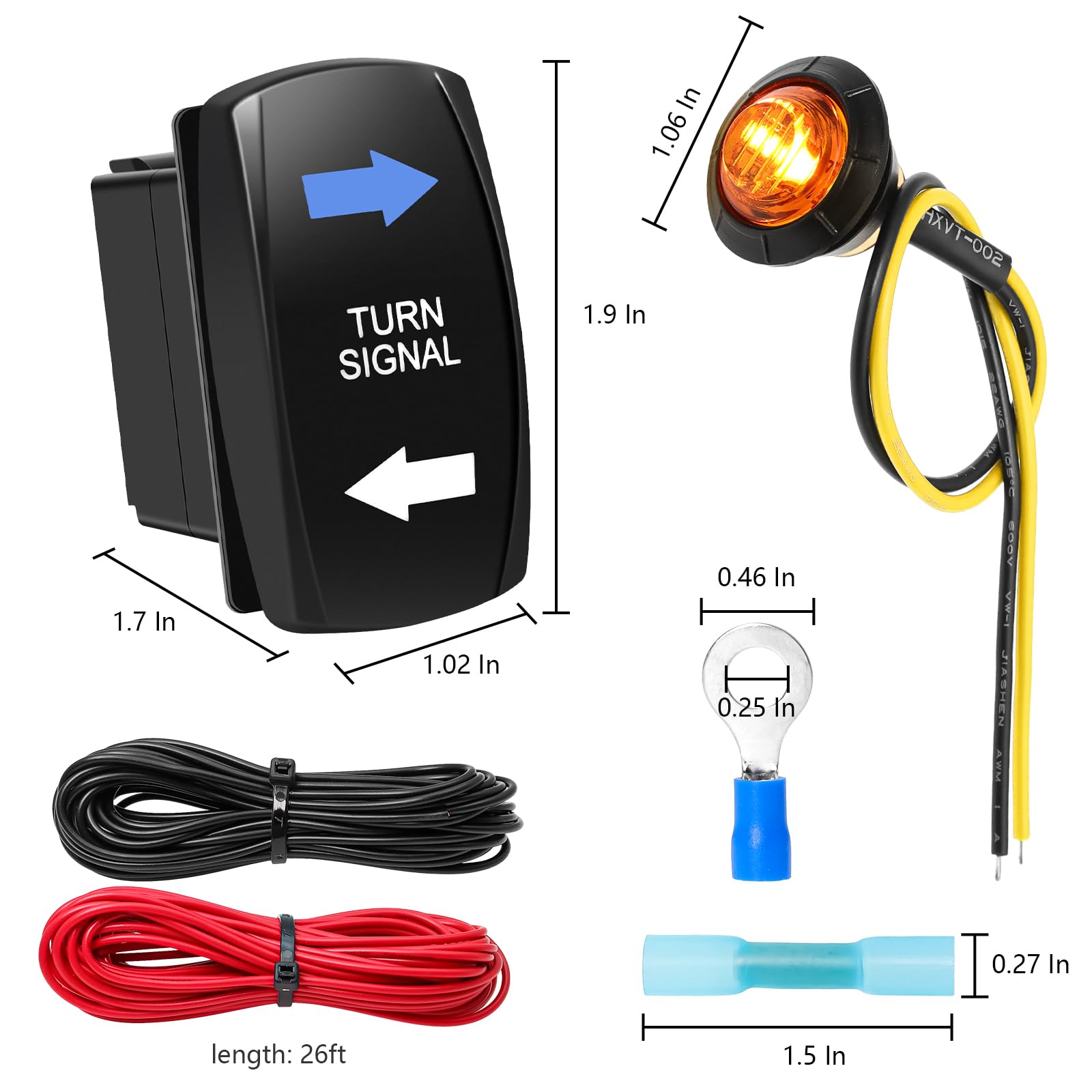 Pre-wired UTV Light Kit Universal UTV Turn Signal Horn Street Legal Kit ...