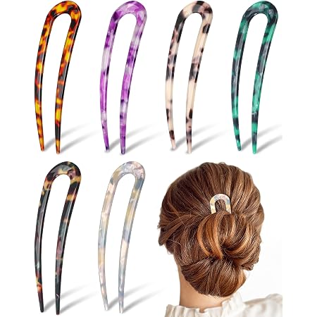 Amazon.com : 8 Pieces Metal U-Shaped Hairpin Bride Hair Accessories ...