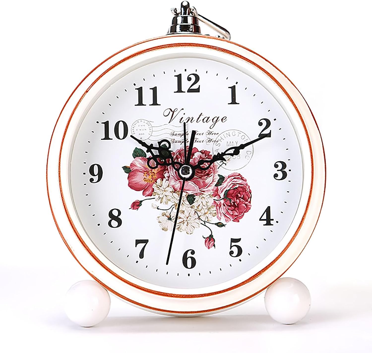 Maxspace Vintage Alarm Clock, 5.25" Silent Non-Ticking Retro Analog ...