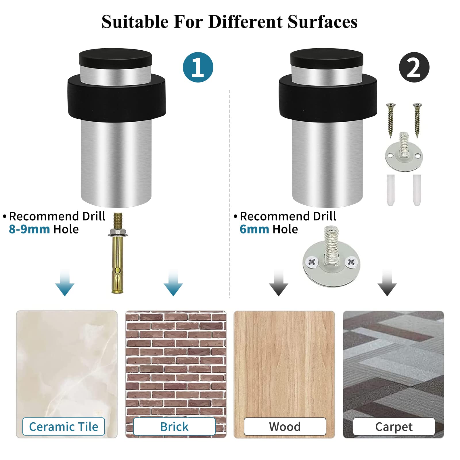Snapklik.com : KOLAKO Door Stoppers, Cylindrical Floor Door Stops ...