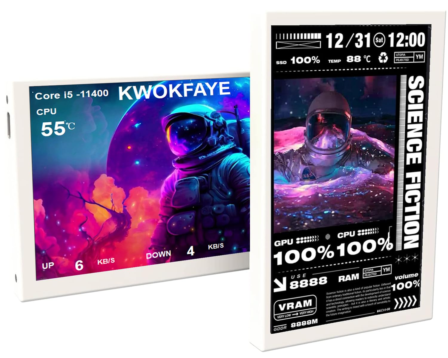 Buy 5" LCD IPS Computer Temp Monitor w/DIY Dynamic Theme Supported, Pc ...