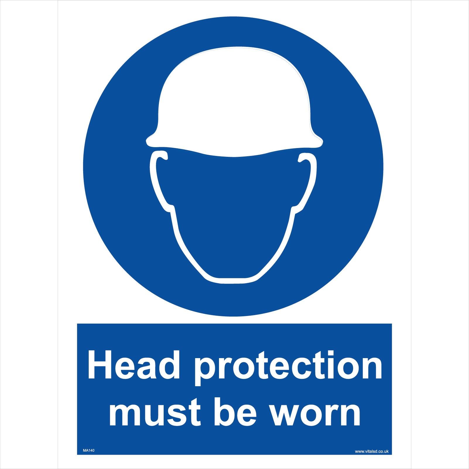 MA140 Head Protection Must Be Worn SIGN safety helmet hard hat ...