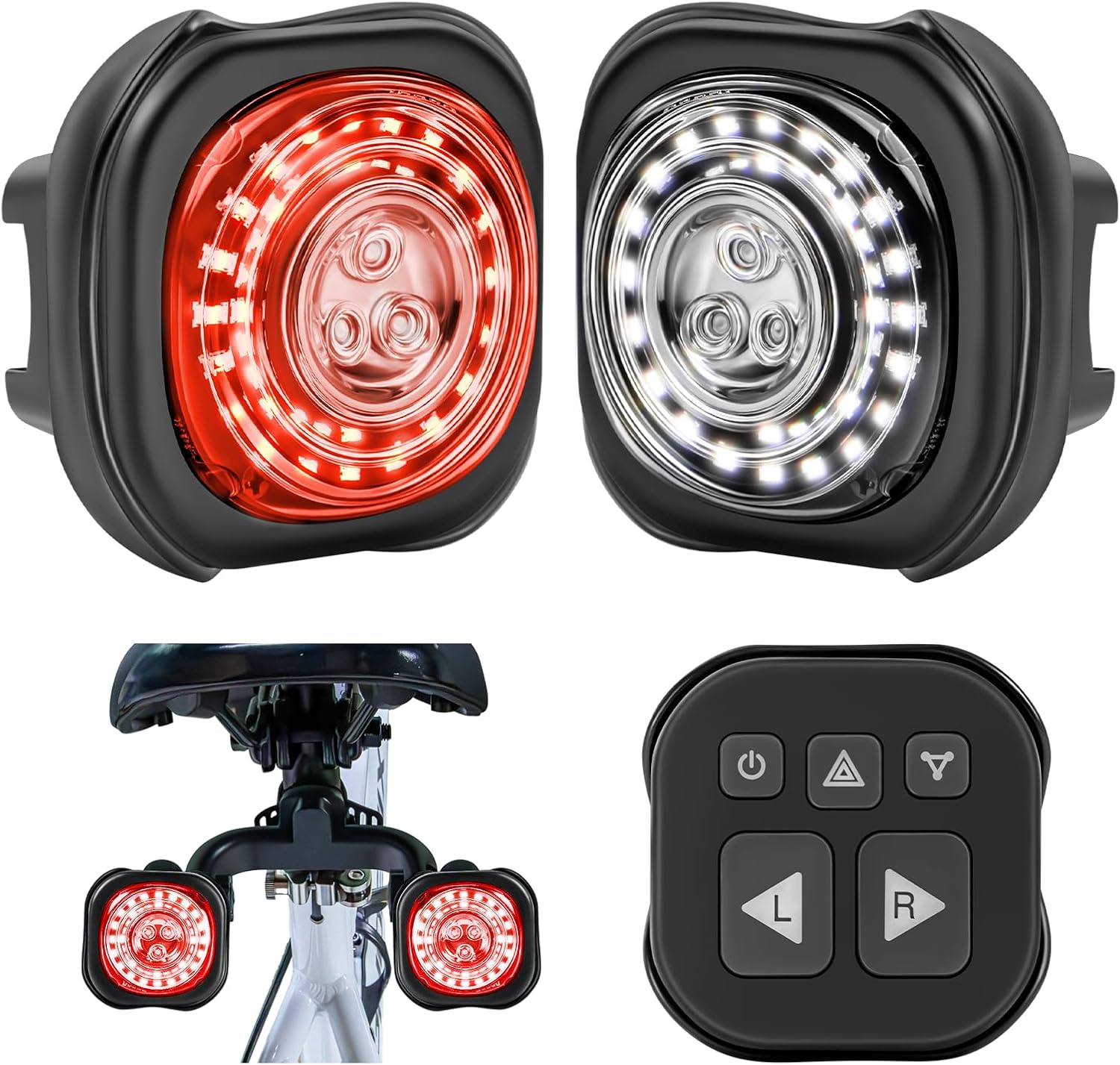 Amazon.com : WhiteRhino Bike Turn Signals Front and Rear,Sync Front ...