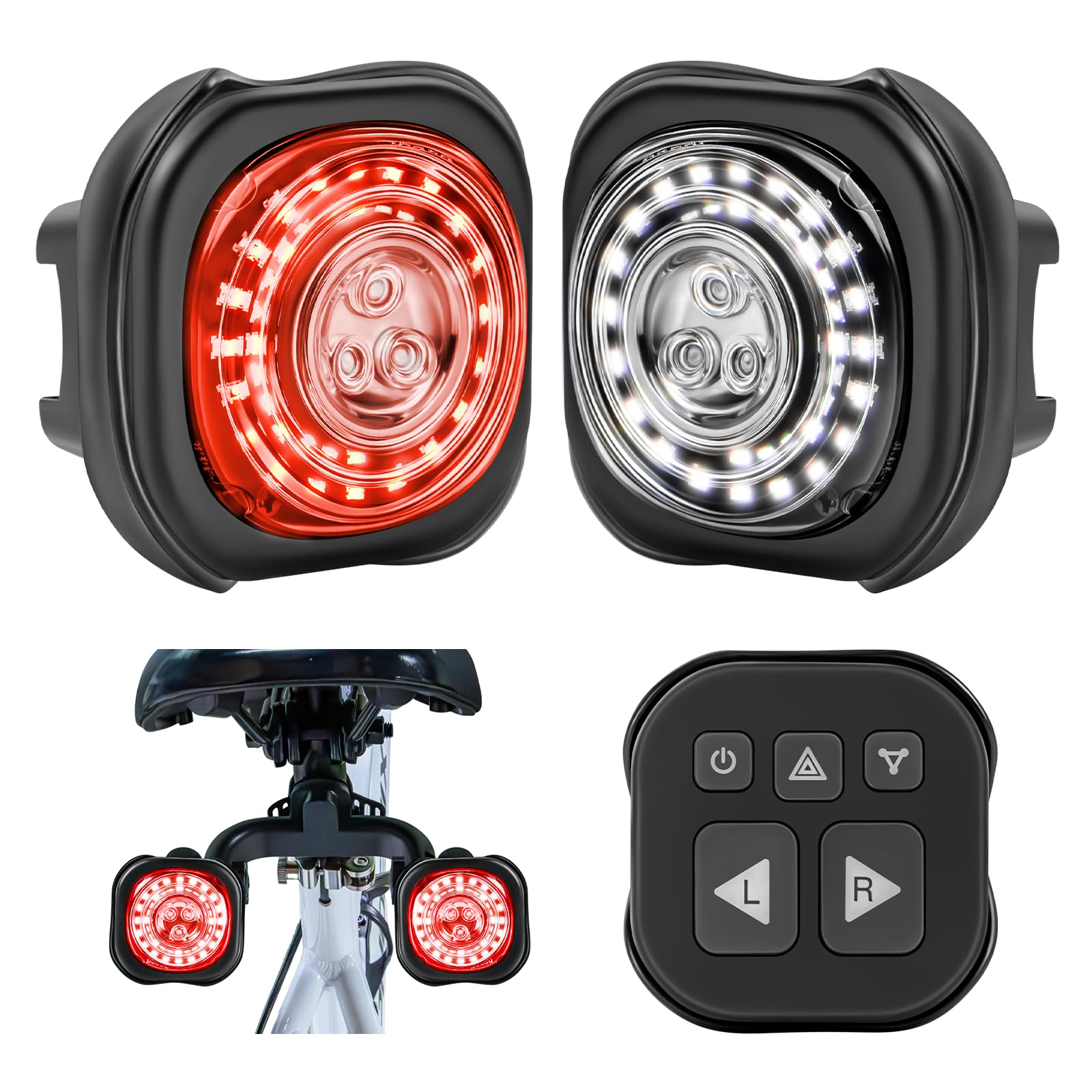 Snapklik.com : WhiteRhino Bike Turn Signals Front And Rear,Sync Front ...