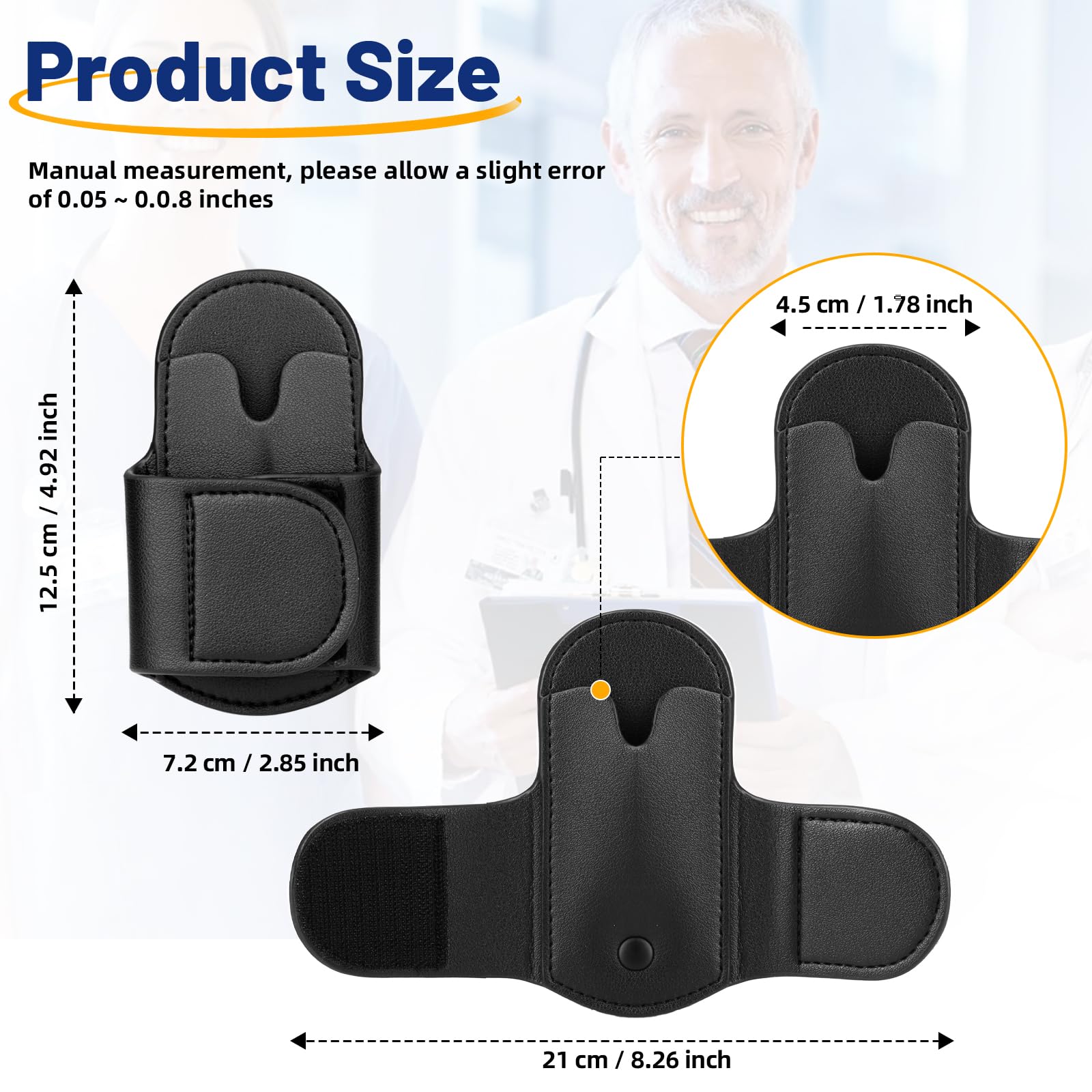 Snapklik.com : Premium PU Black Leather Stethoscope Holder Hip Clip ...