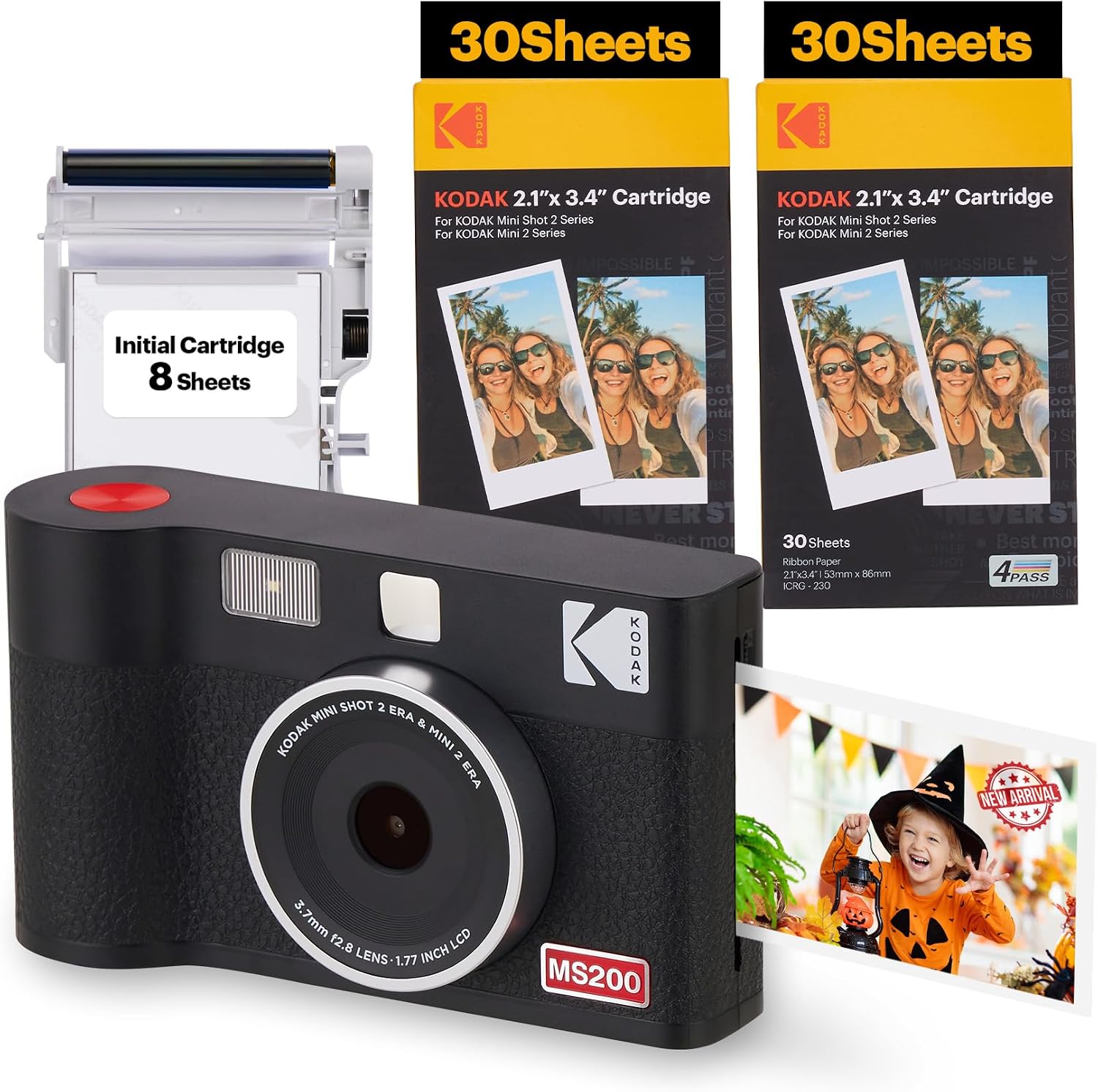 KODAK Mini Shot 2 ERA 4PASS 2-in-1 Instant Camera and Photo Printer (2 ...