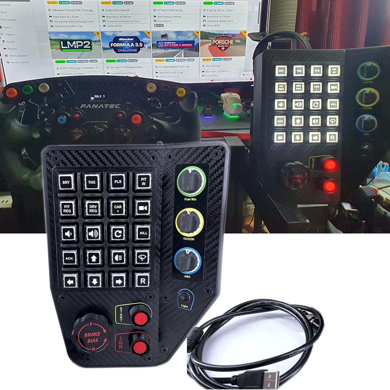 Amazon.com: Obokidlyamor Multi-function USB Button Box for Fanatec ...