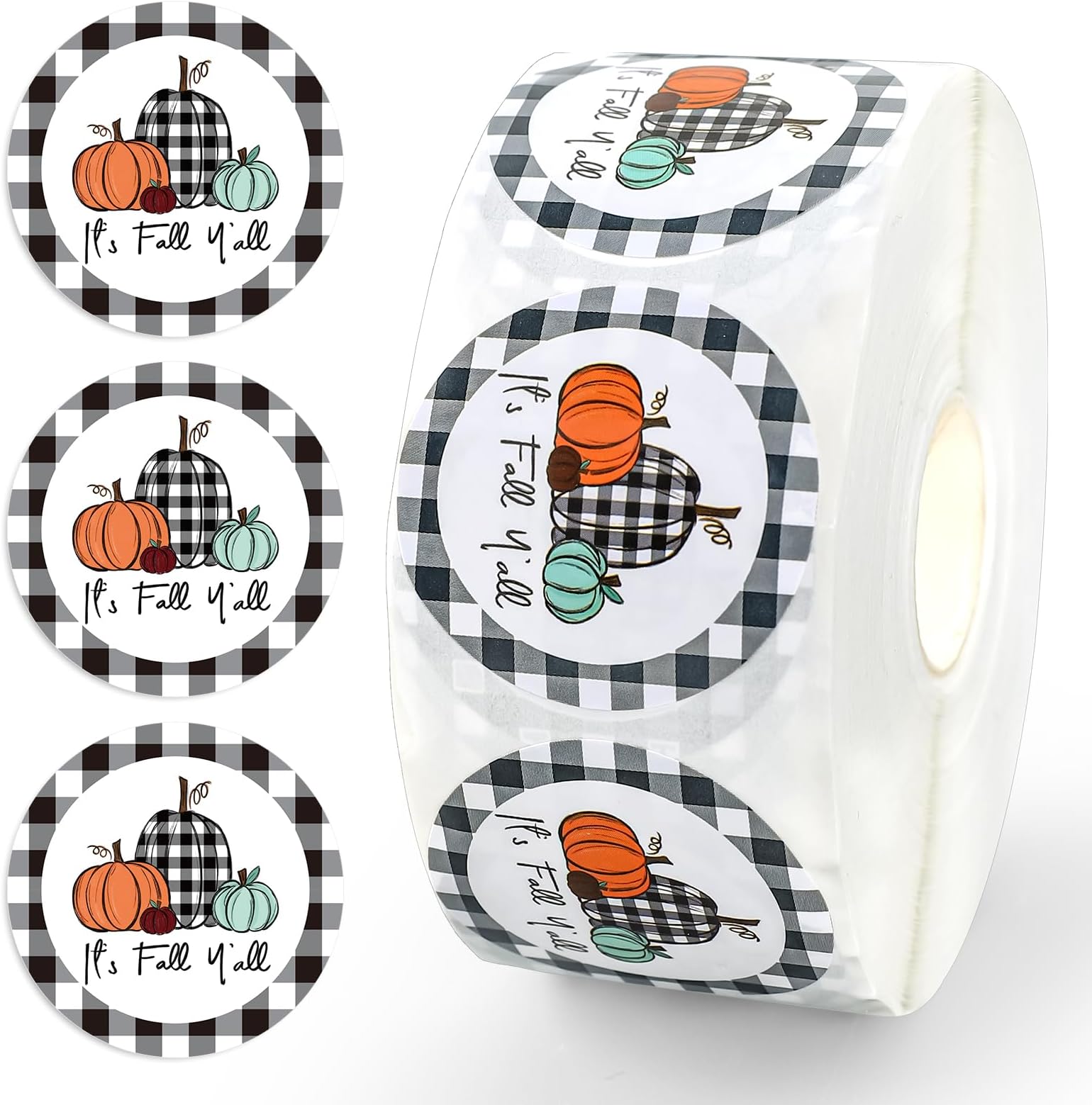 Amazon.com: Whaline 1000Pcs Fall Stickers Roll Black White Buffalo ...