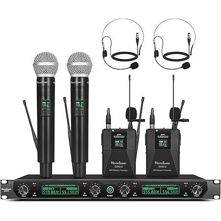 Amazon.com: Berlingtone BR-402UM Wireless Microphone System, 4-Channel ...