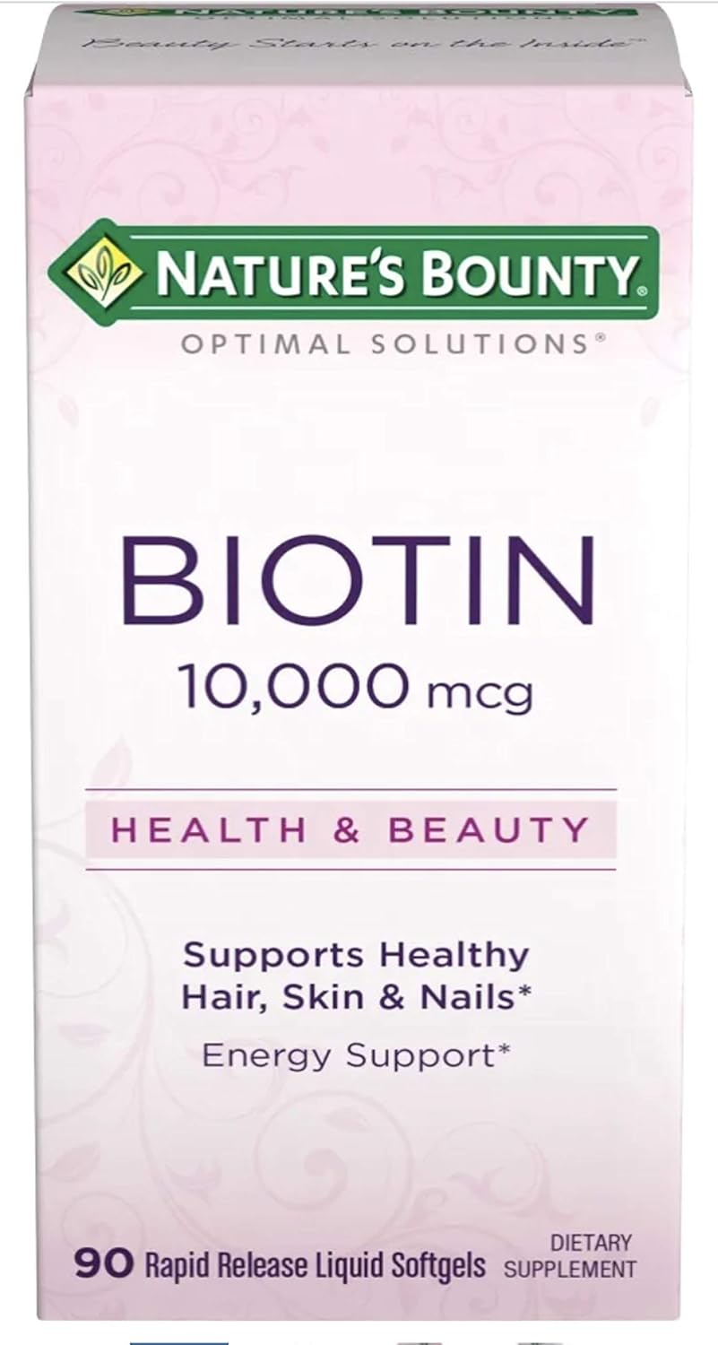 Nature's Bounty Optimal Solutions Biotin 10,000 mcg 90 Rapid Release ...