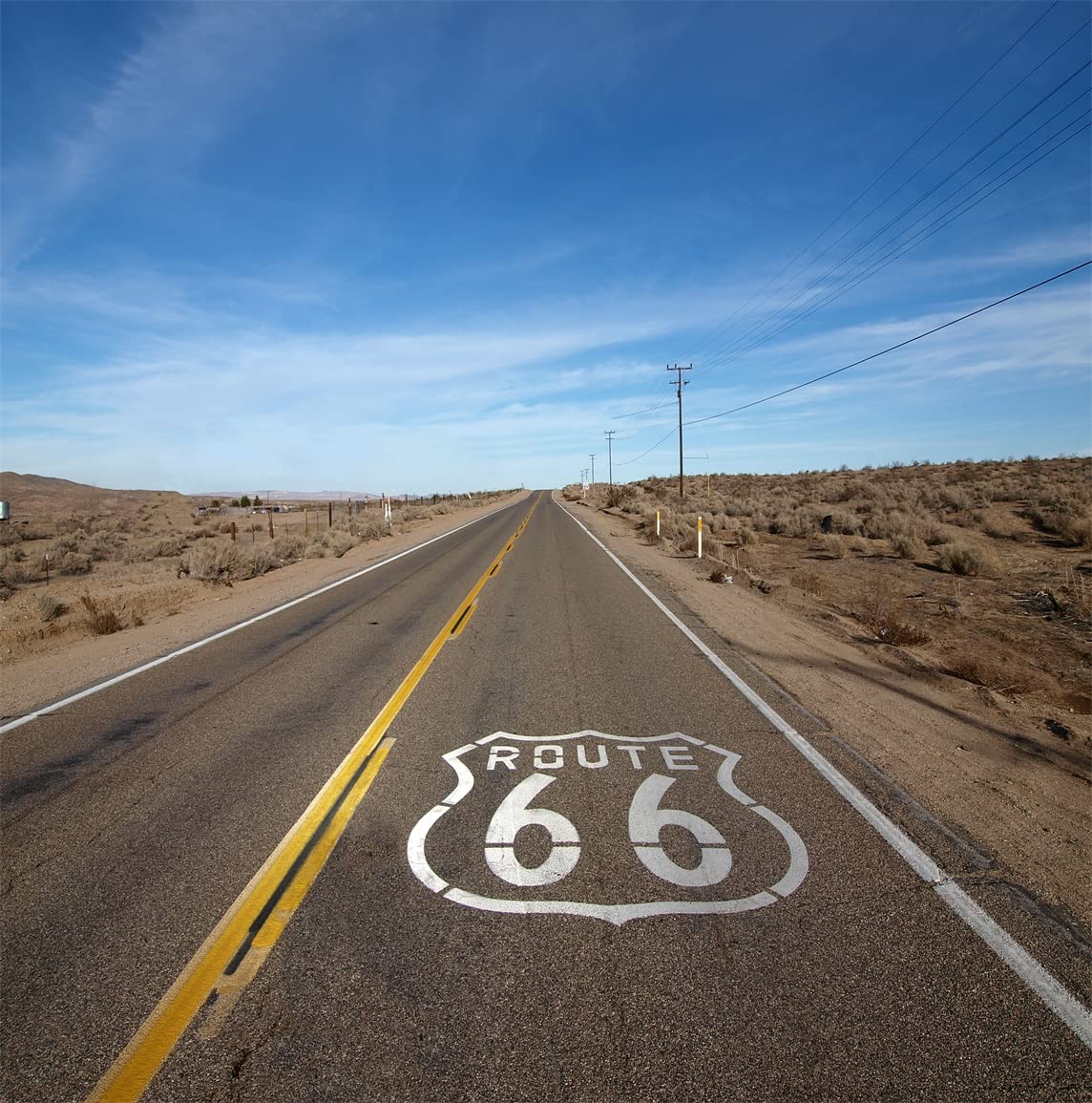 Beleco 5x5ft Fabric Historic Route 66 Backdrop For Photography ...