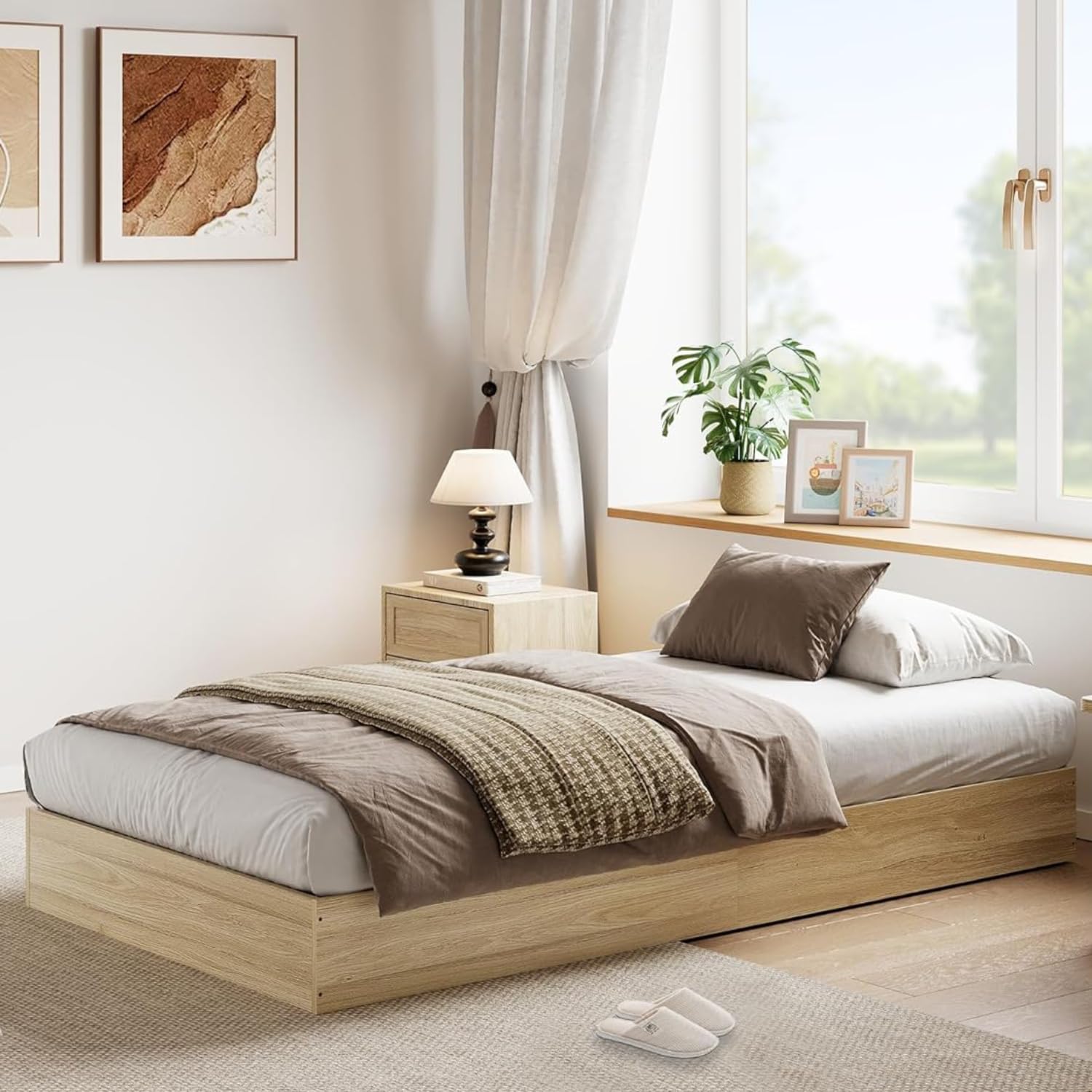 similar,incomplete)))Solid Wood Platform Bed with Sturdy Wooden Slats ...