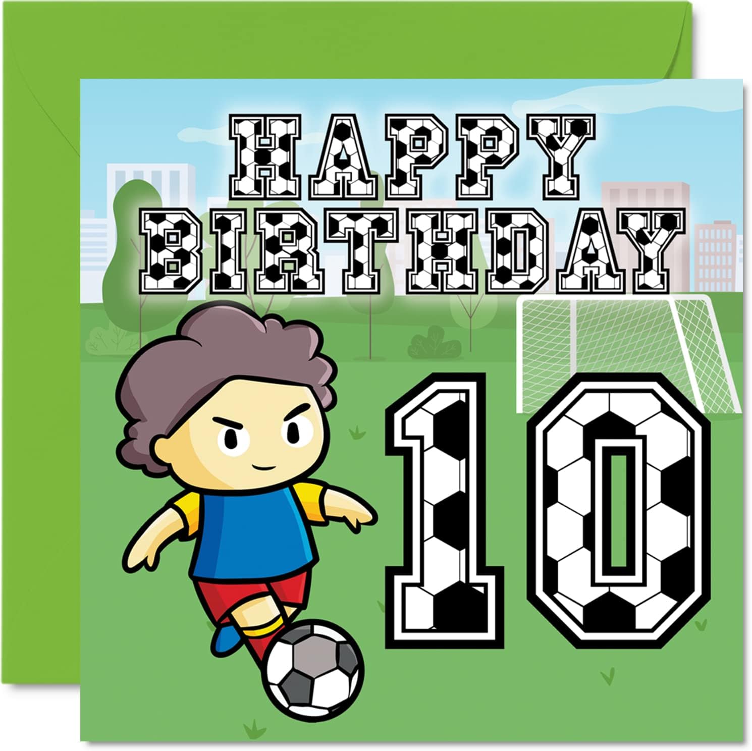 Amazon.com : 10th Birthday Card Boy - Soccer Fan - Happy Birthday Card ...