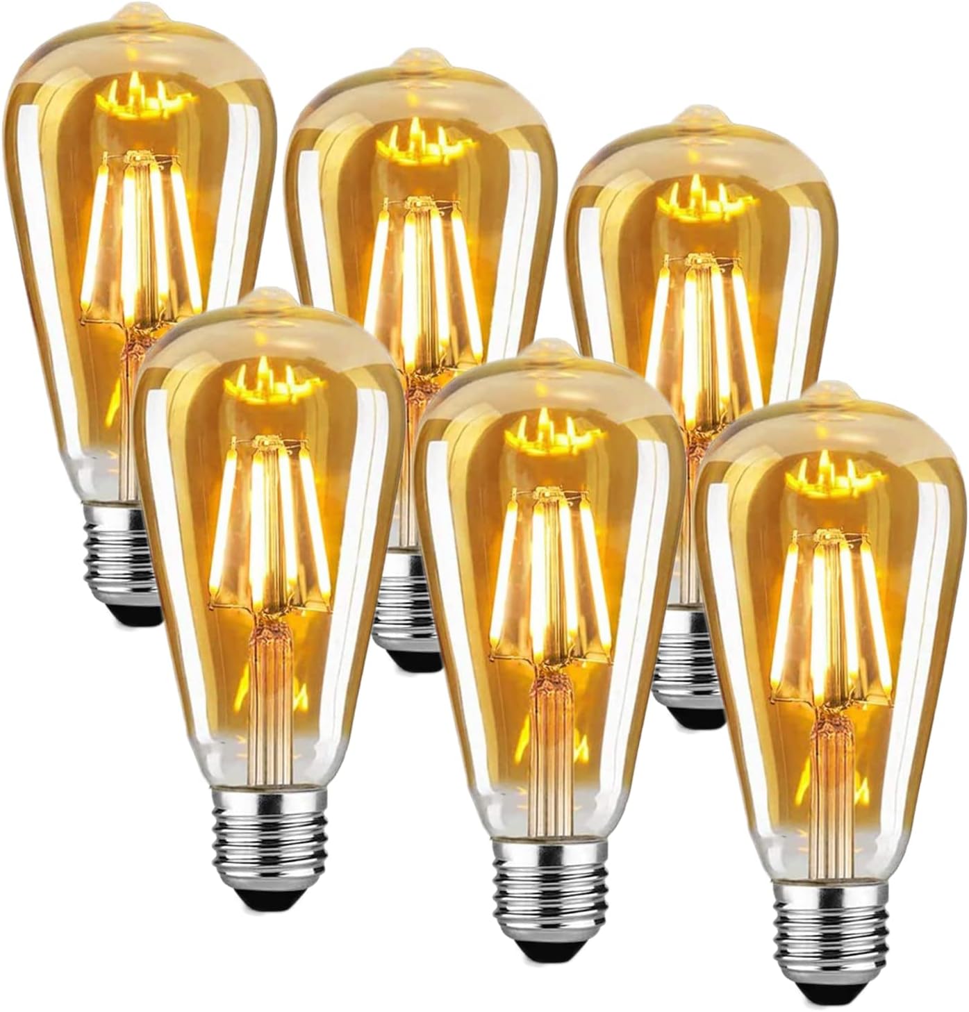 Edison LED Light Retro Bulbs 6 Unidades,Filamento Bombillas Decorativas ...