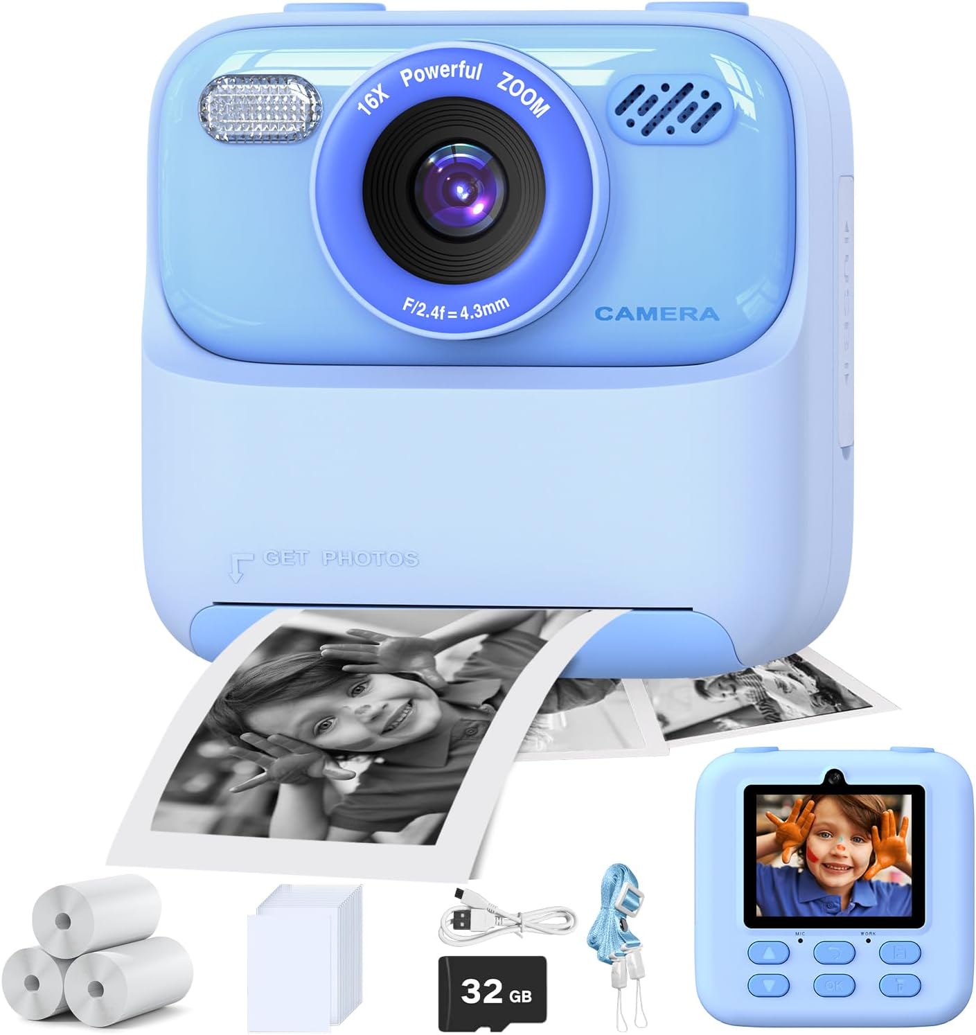 Amazon.com: masterbee Kids Camera Instant Print Photo, Birthday Gifts ...