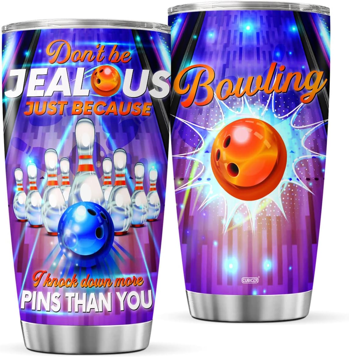 Amazon.com | CUBICER Bowling Coffee Mugs Bowling Ball Tumbler Stainless ...