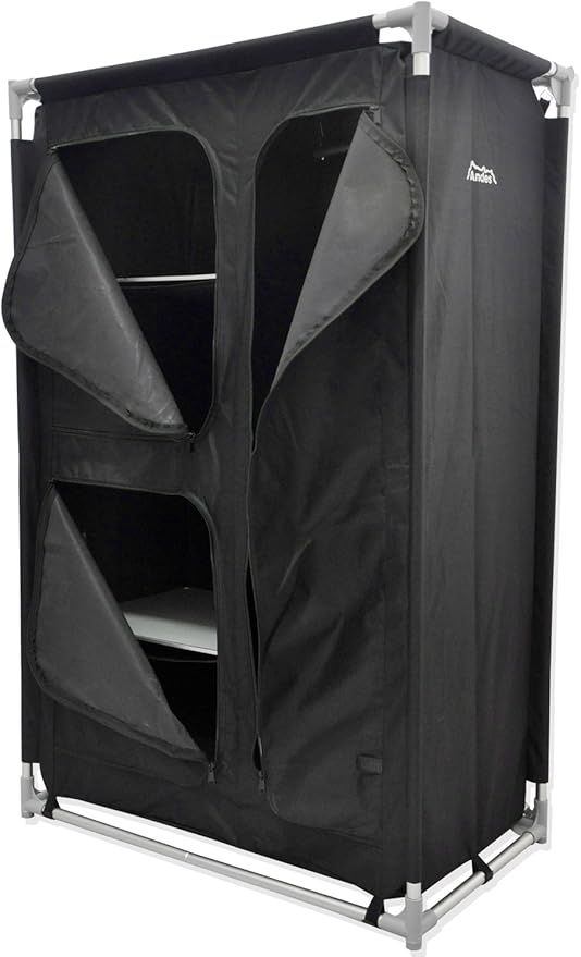 Andes Foldable 4 Shelf Camping Cabinet Tent Storage Wardrobe Cupboard ...