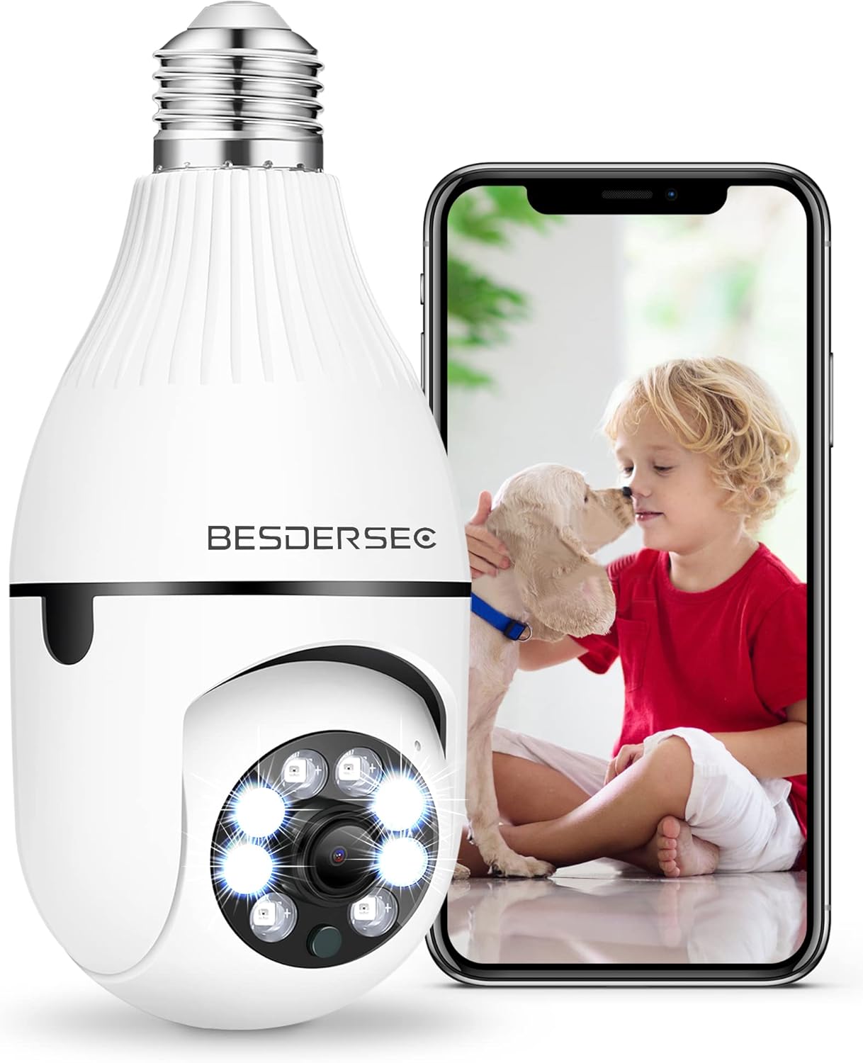 Amazon.com : BESDERSEC Light Bulb Security Camera, Pan/Tilt 1080P FHD ...