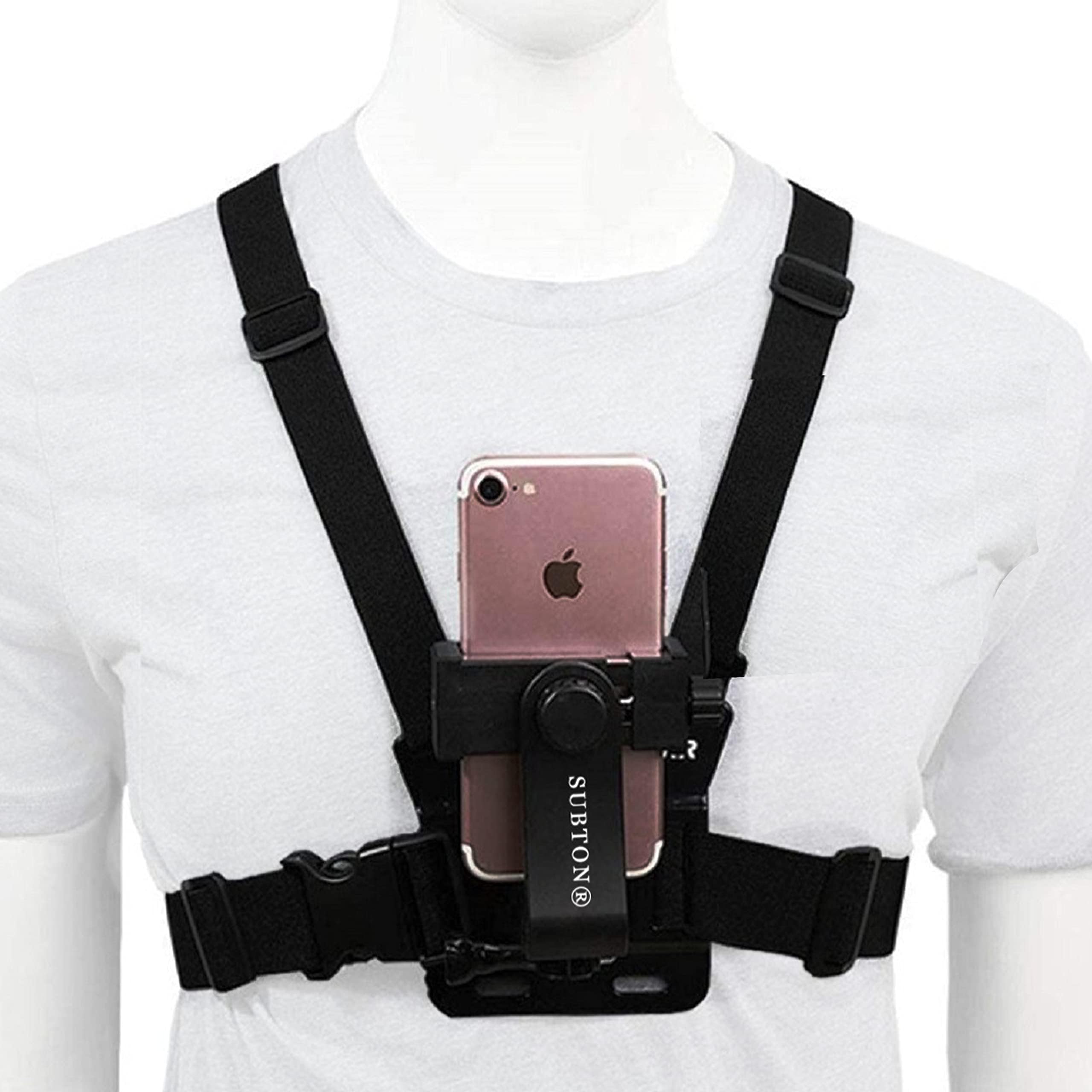 SUBTON® MotoVlogging Chest Mobile & Camera Mount Belt Strap for Bike ...
