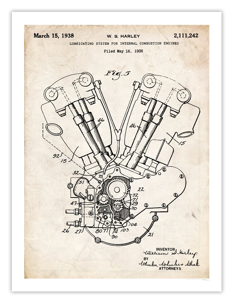 Knucklehead Motor Drawing