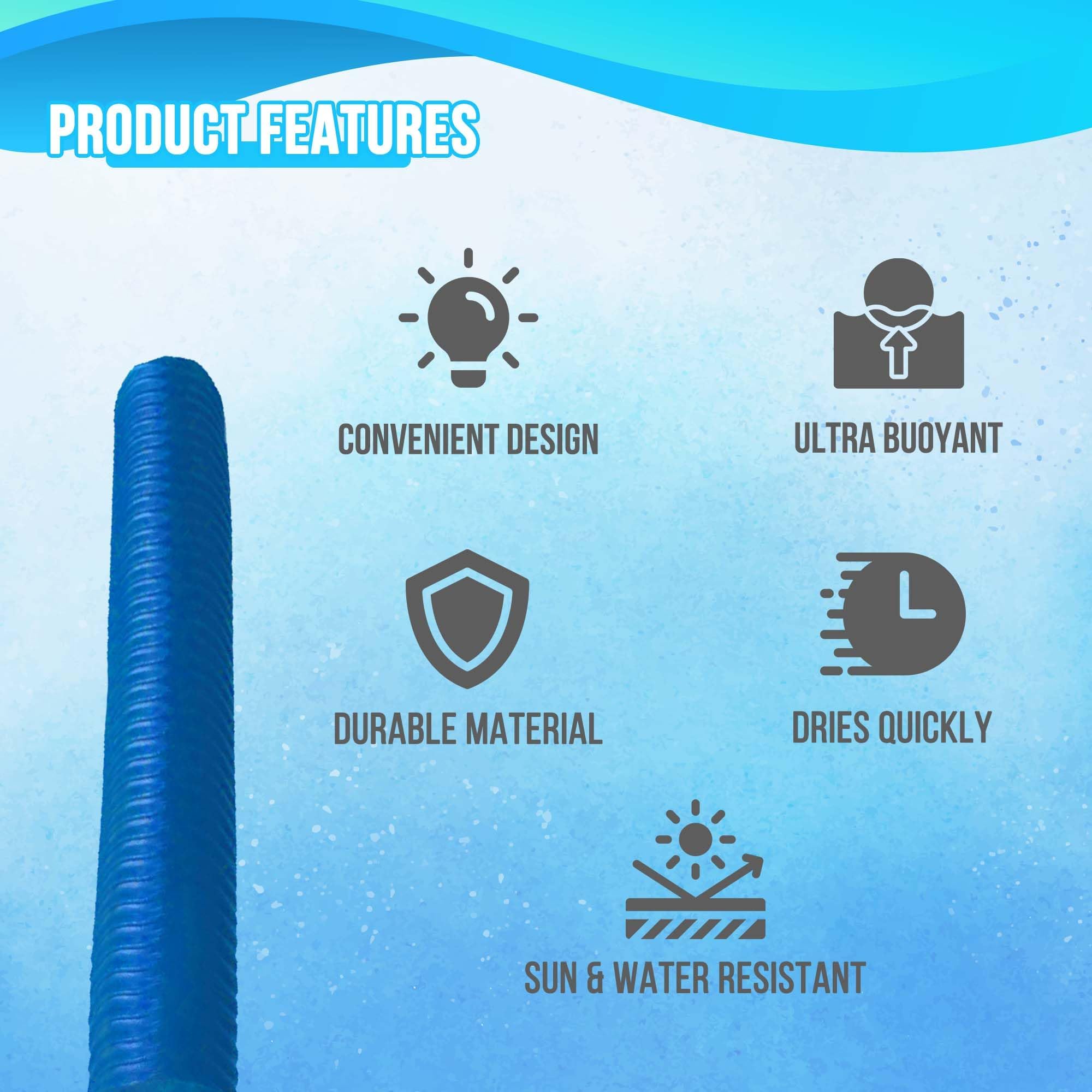 Snapklik.com : VOS Lazy Floats Foam Pool Noodle Big Round Premium ...