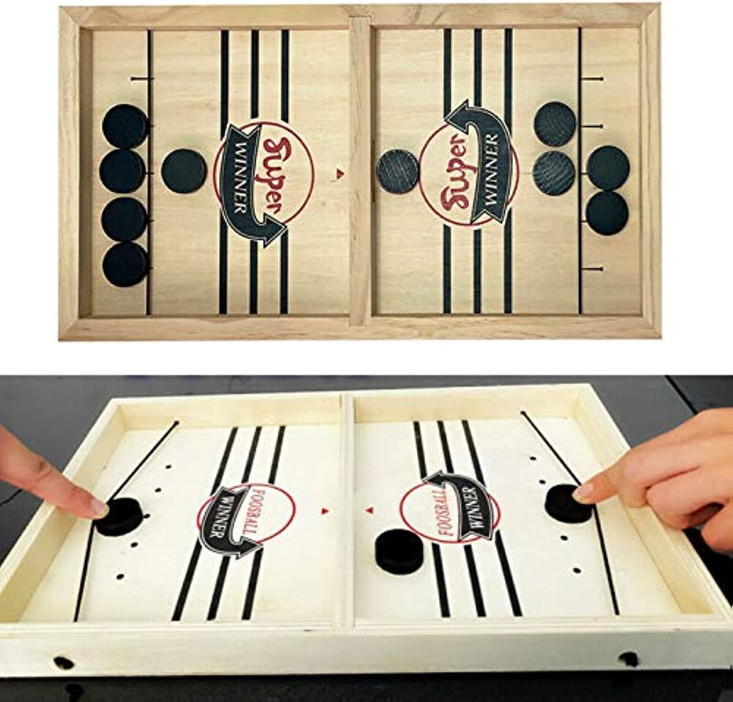Large Sling Puck Game, Foosball Winner Board Game, Wooden Hockey Table ...