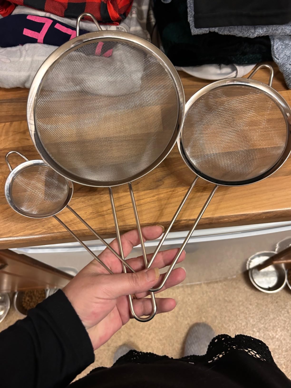 Galvog® 3Pc Stainless Steel Strainer and Sieve Sifter Set | 8cm, 14cm ...