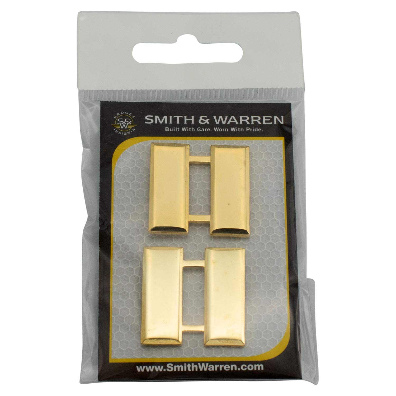 Smith & Warren 1"H Captain Bars Collar Brass Rank Insignia Gold Finish ...