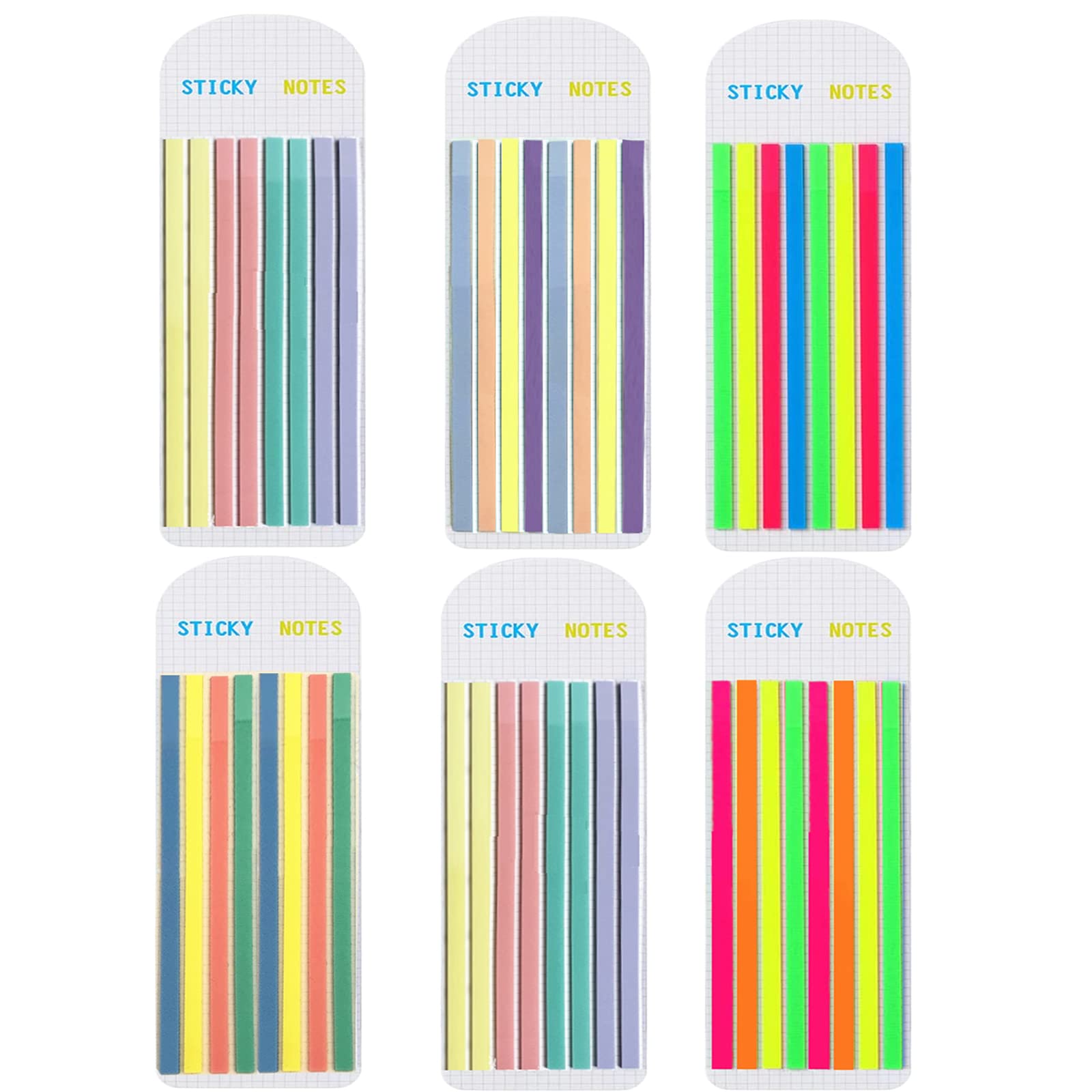 Amazon.com : Potanro Sticky Long Tabs 6 Sheet Highlighter Tape 960 Pcs ...