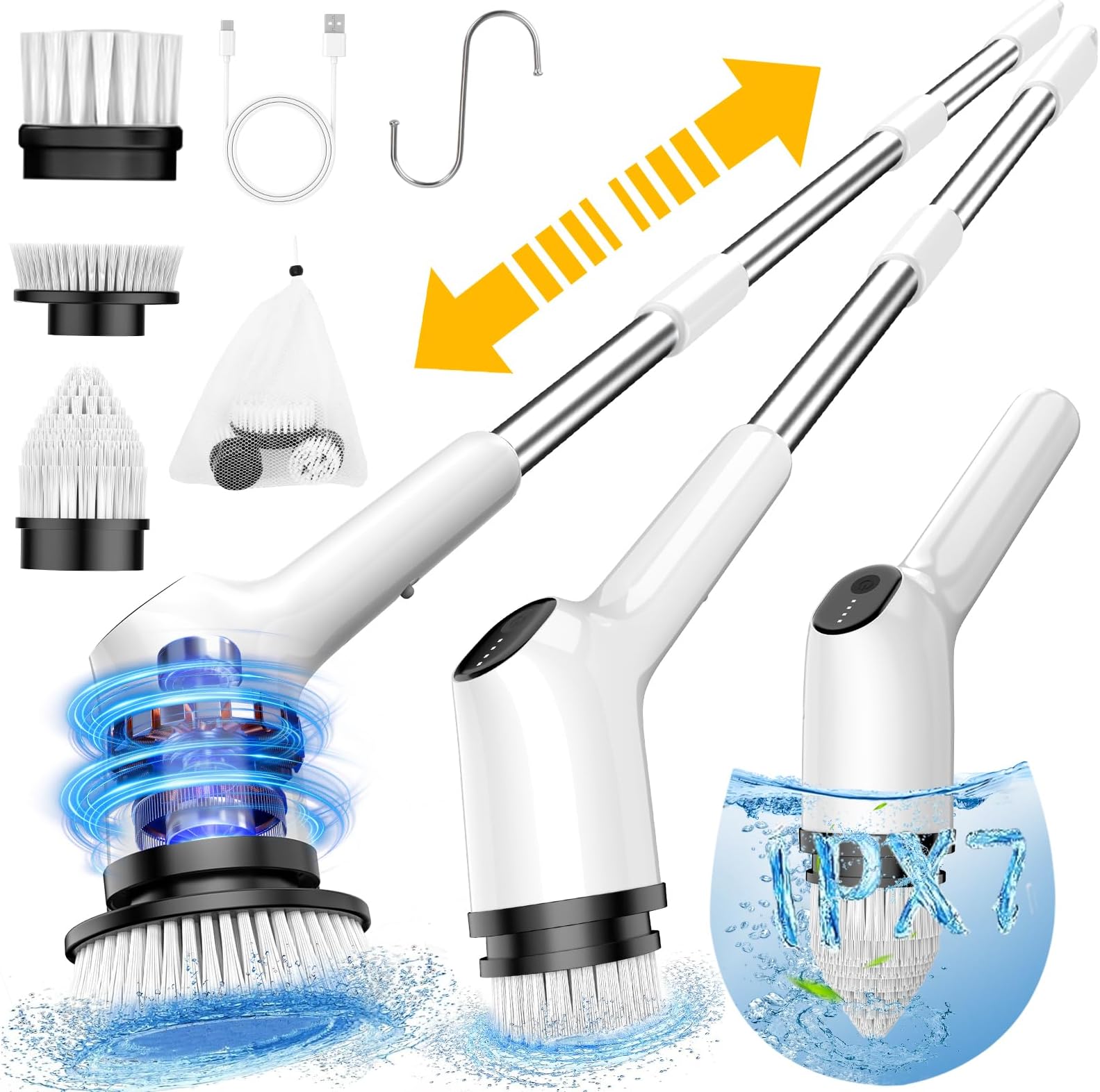 Amazon.com: Handheld Electric Spin Scrubber, Cordless Shower Bathroom ...