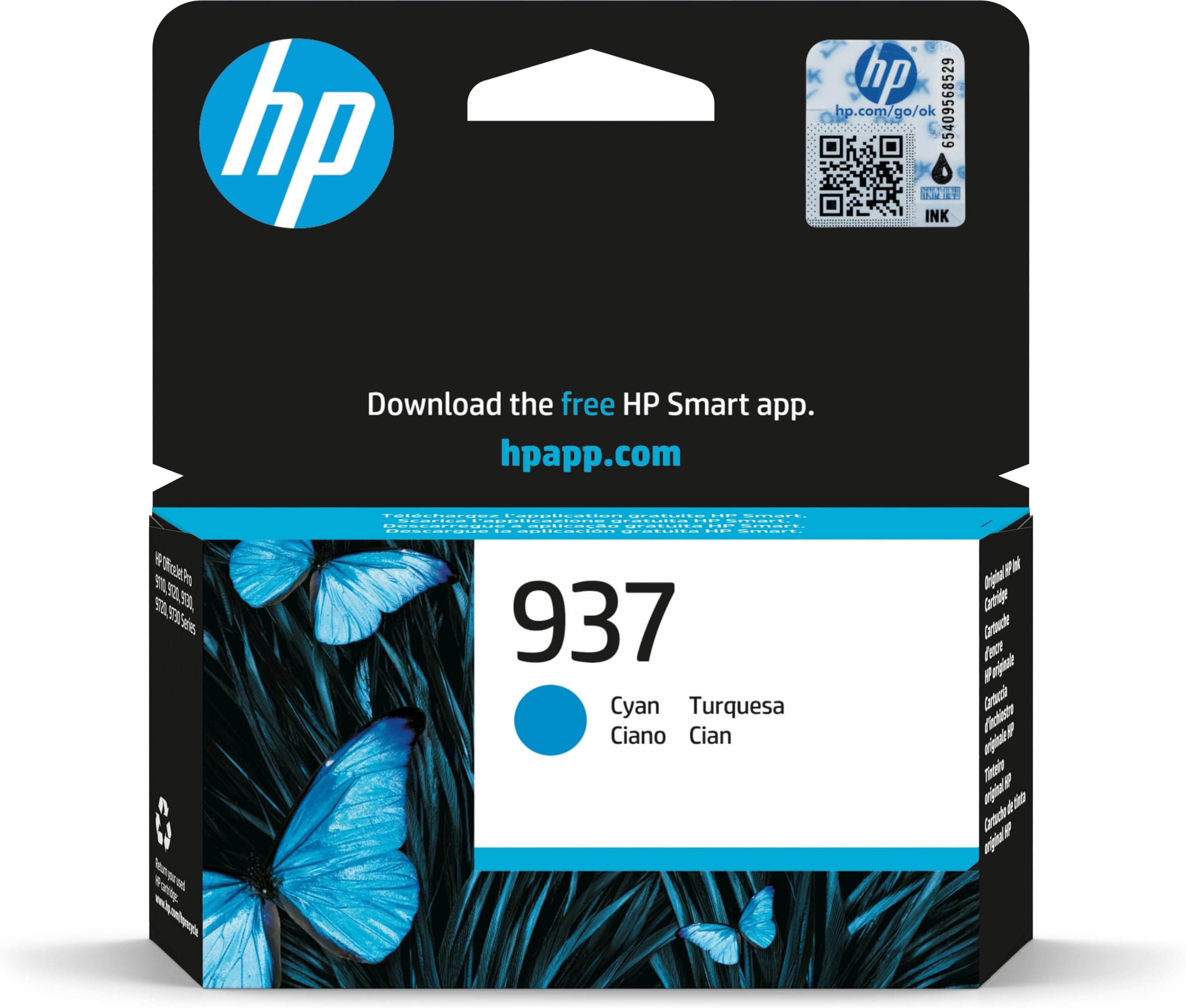 HP 937 (4S6W2NE) Cyan Original Printer Cartridge for OfficeJet Pro ...