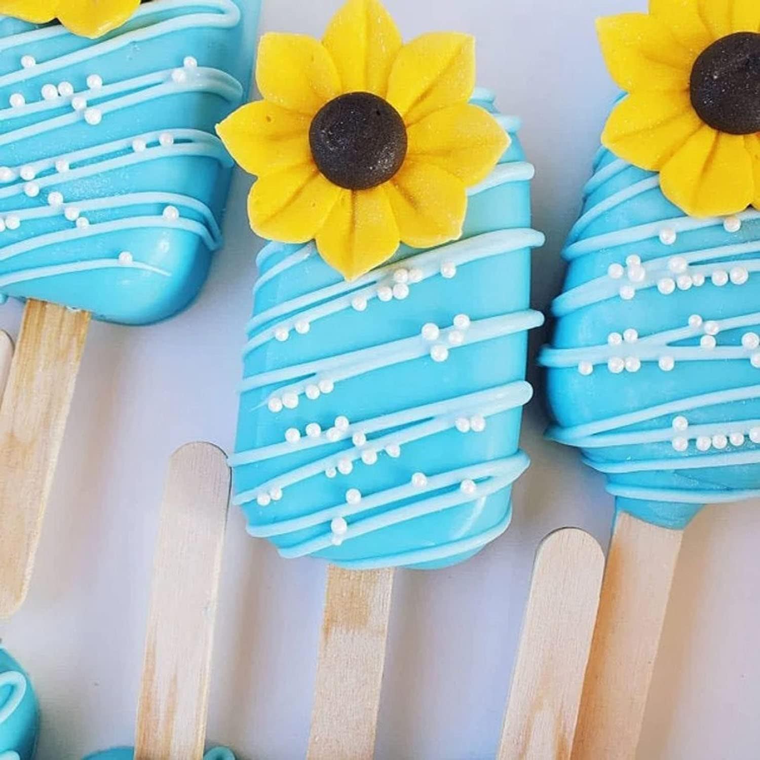 Amazon.com: 24 Small Royal Icing, Sunflowers, for Cake Decoration ...