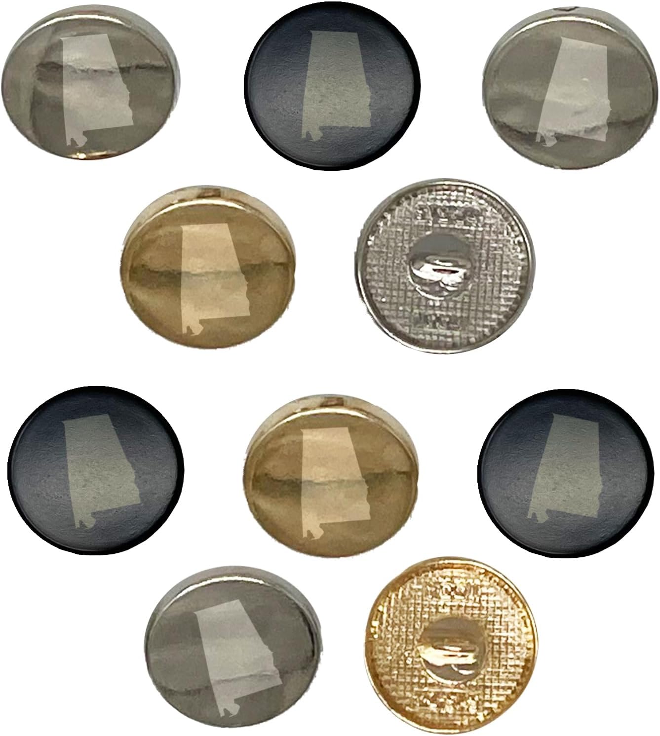 Amazon.com: Alabama State Silhouette 0.6" (15mm) Round Metal Shank ...