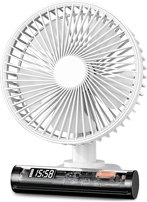Amazon.com: Small USB Desk Fan with Clock LED Display,Portable ...