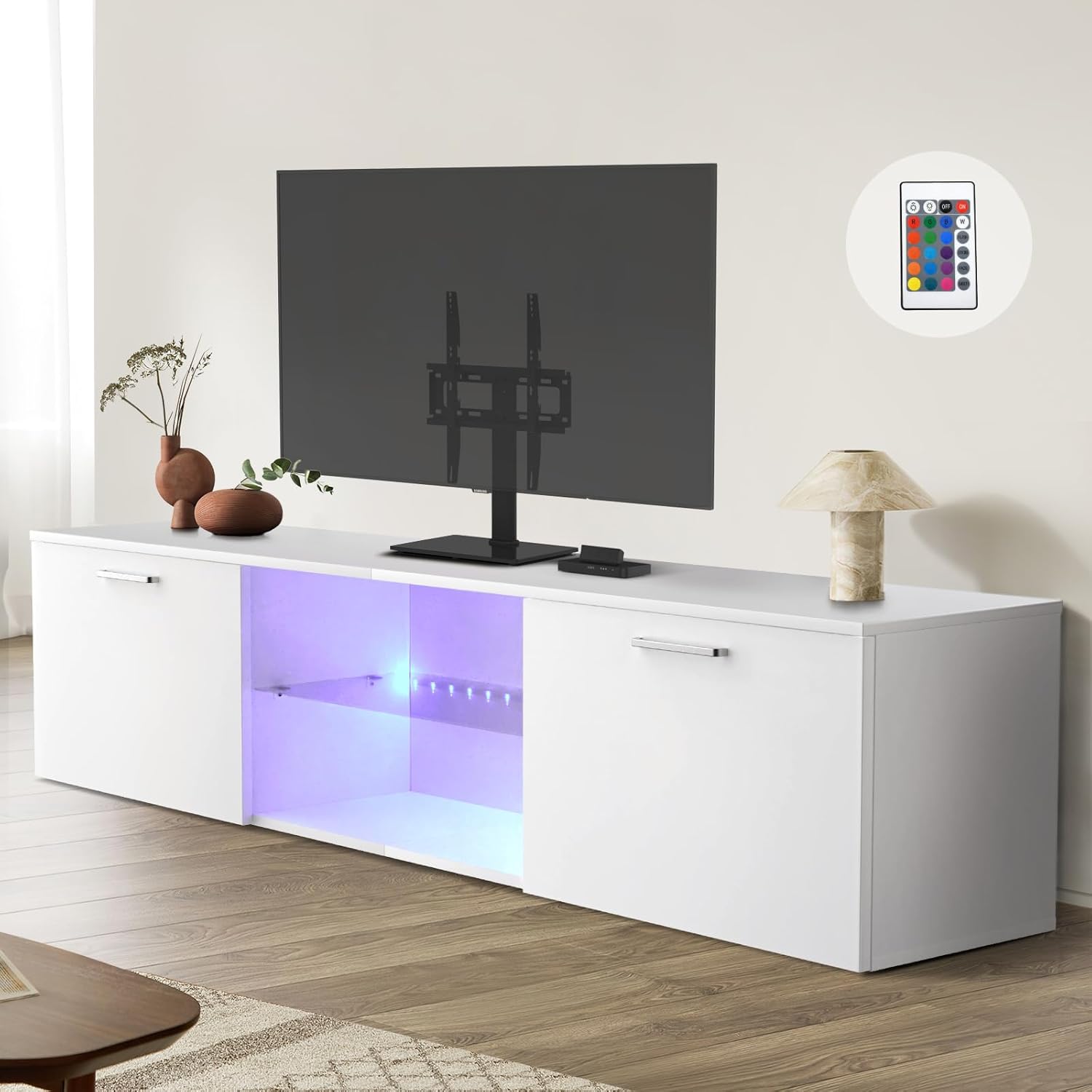 Ufurniture TV Cabinet, 160cm Wooden TV Stand Unit Cabinet Entertainment ...