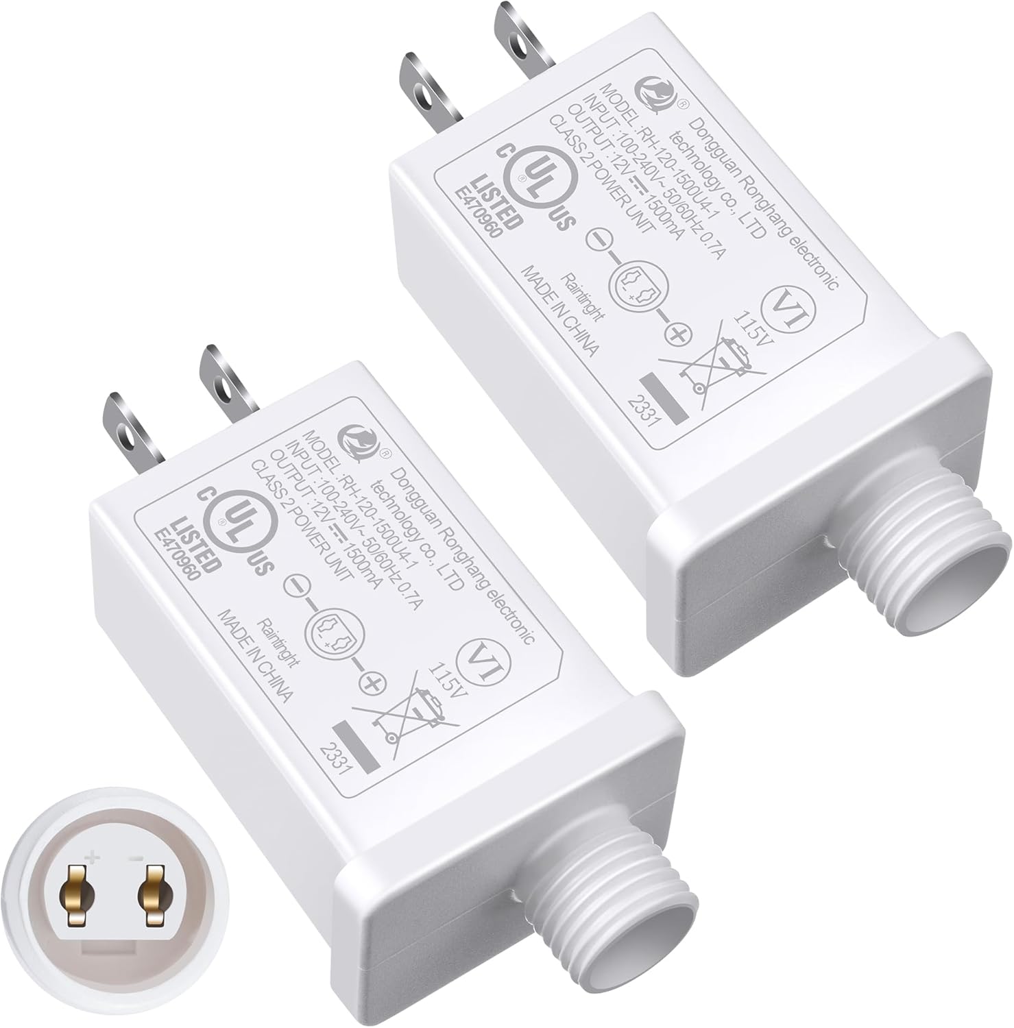 Amazon.com: 2 Pack 12V 1.5A Inflatable Power Adapter, Class 2 Power ...