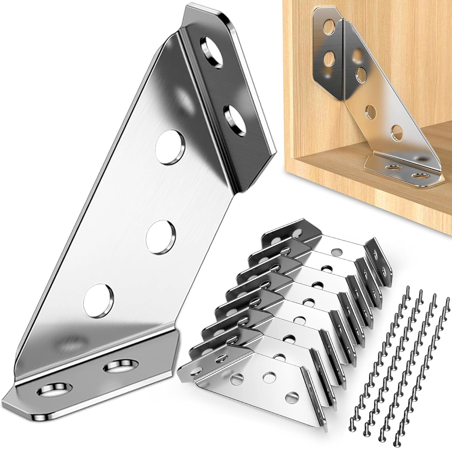 12 Pcs Corner Connector,Stainless Steel Corner Brackets for Wood ...
