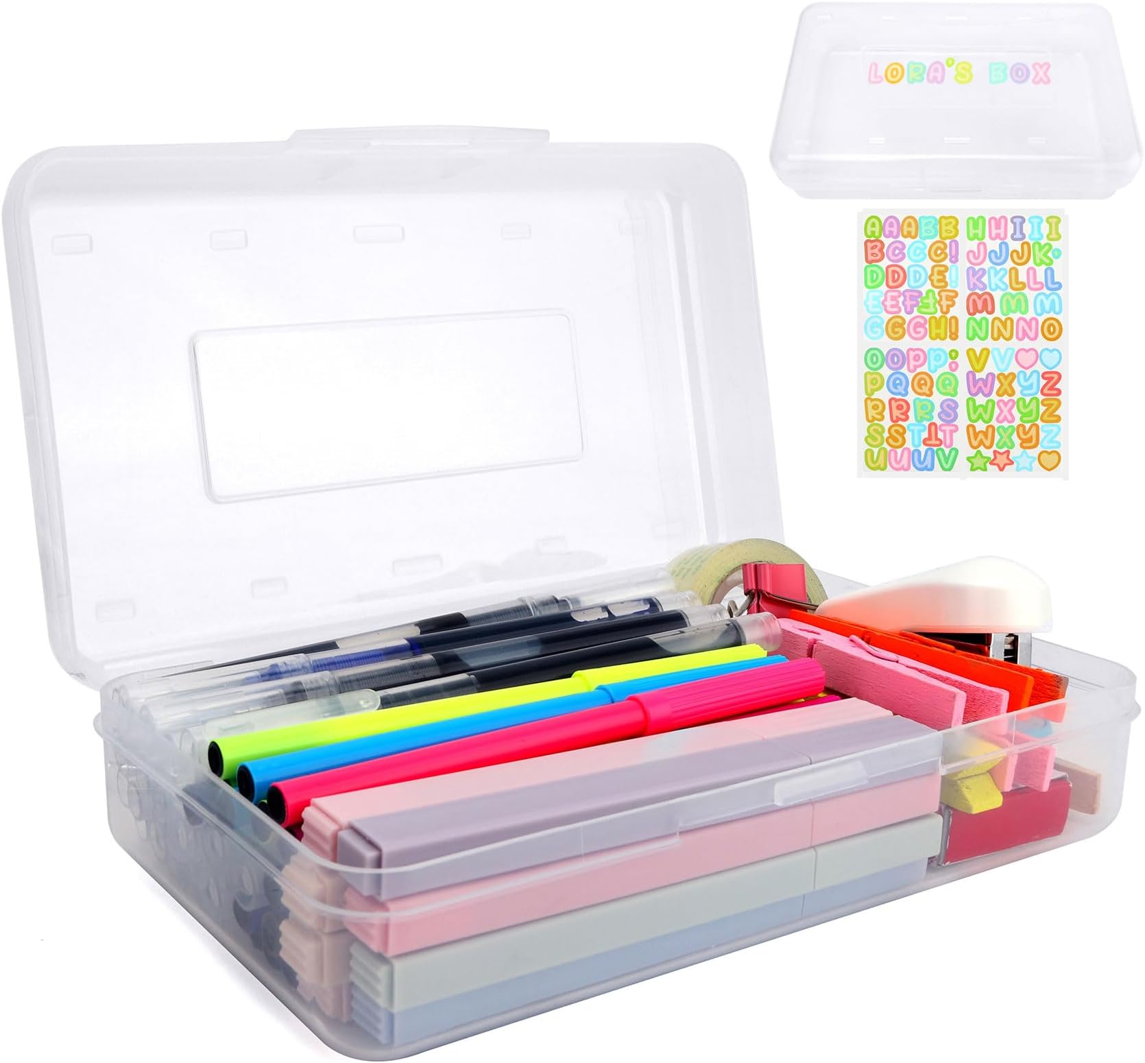 Amazon.com: Sterilite Pink Transparent Pencil Case Box : Office Products
