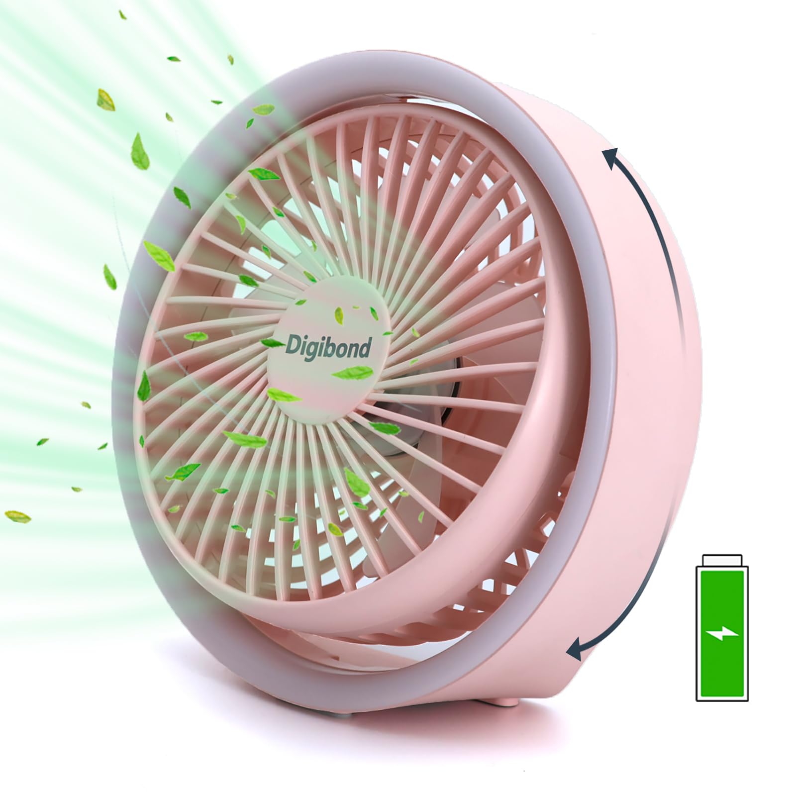 Amazon.com: Digibond Pink Desk Fans Small Quiet with Ambient Light/Hook ...